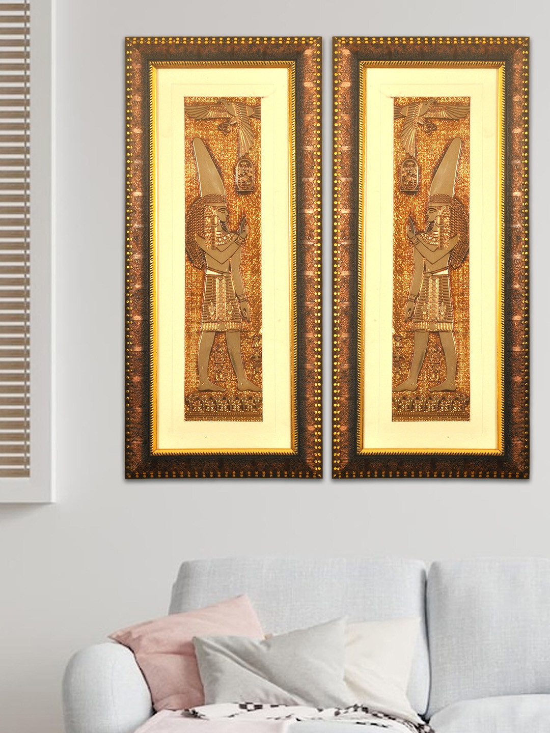 Buy SHREE KALA HOME DECOR Brown Set Of 2 Amun Ancient Egyptian Wall ...