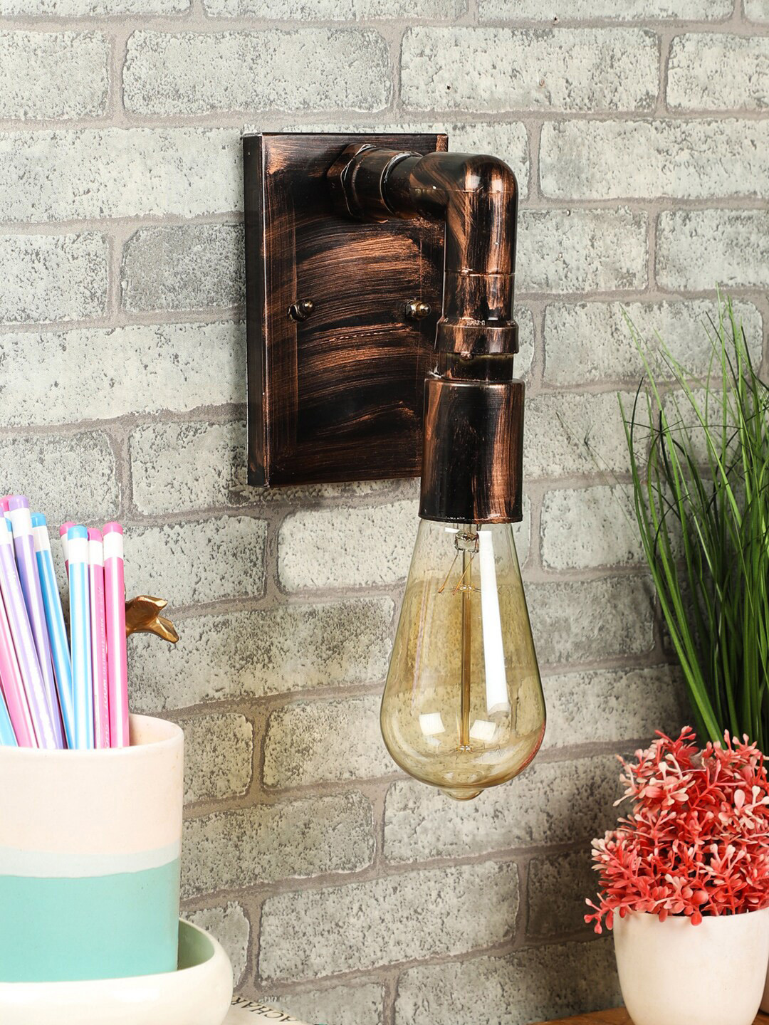 Buy Foziq Brown Contemporary Wall Lamp - Wall Lamps for Unisex 20049992 ...