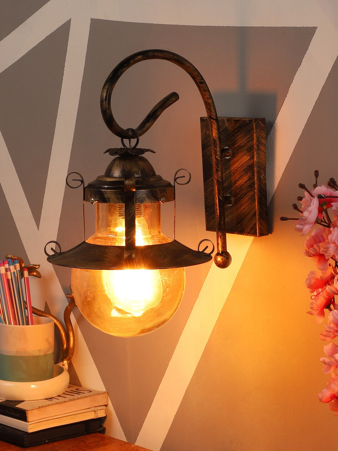 Buy Foziq Brown Antique Traditional Wall Lamp - Wall Lamps for Unisex ...