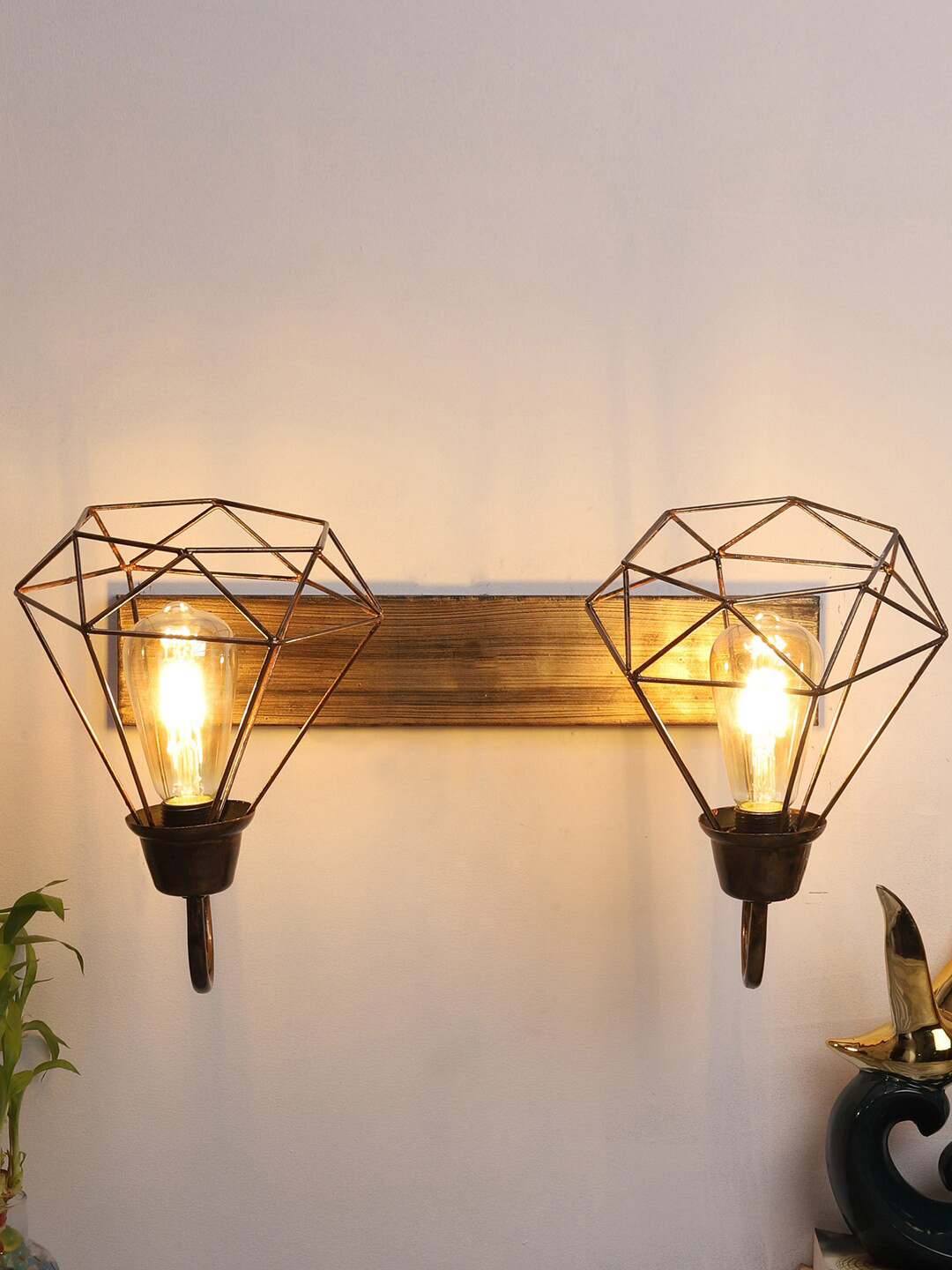 Buy Foziq Brown Industrial Side Wall Lamps - Wall Lamps for Unisex ...