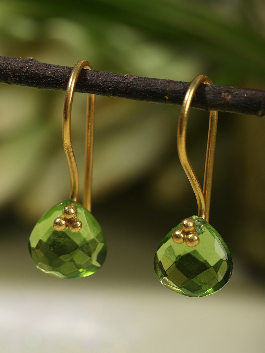 Buy Berserk Gold Plated & Green Classic Drop Earrings - Earrings for ...