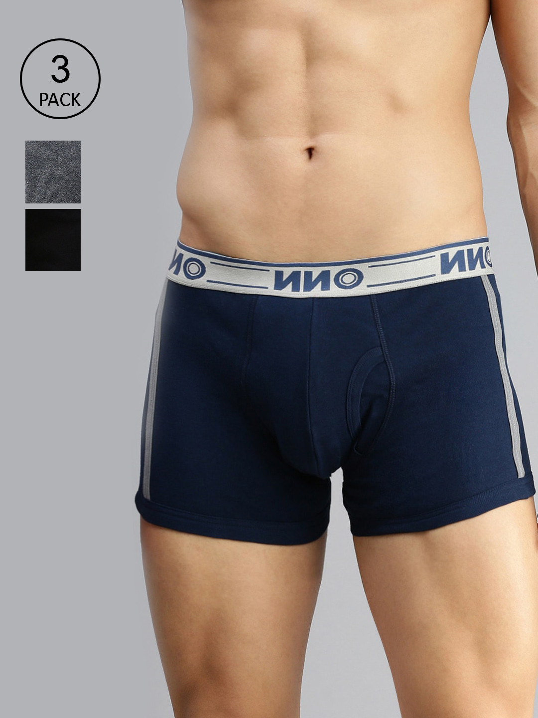 Buy ONN Men Pack Of 3 Solid Cotton Blend Short Trunk - Trunk for Men ...