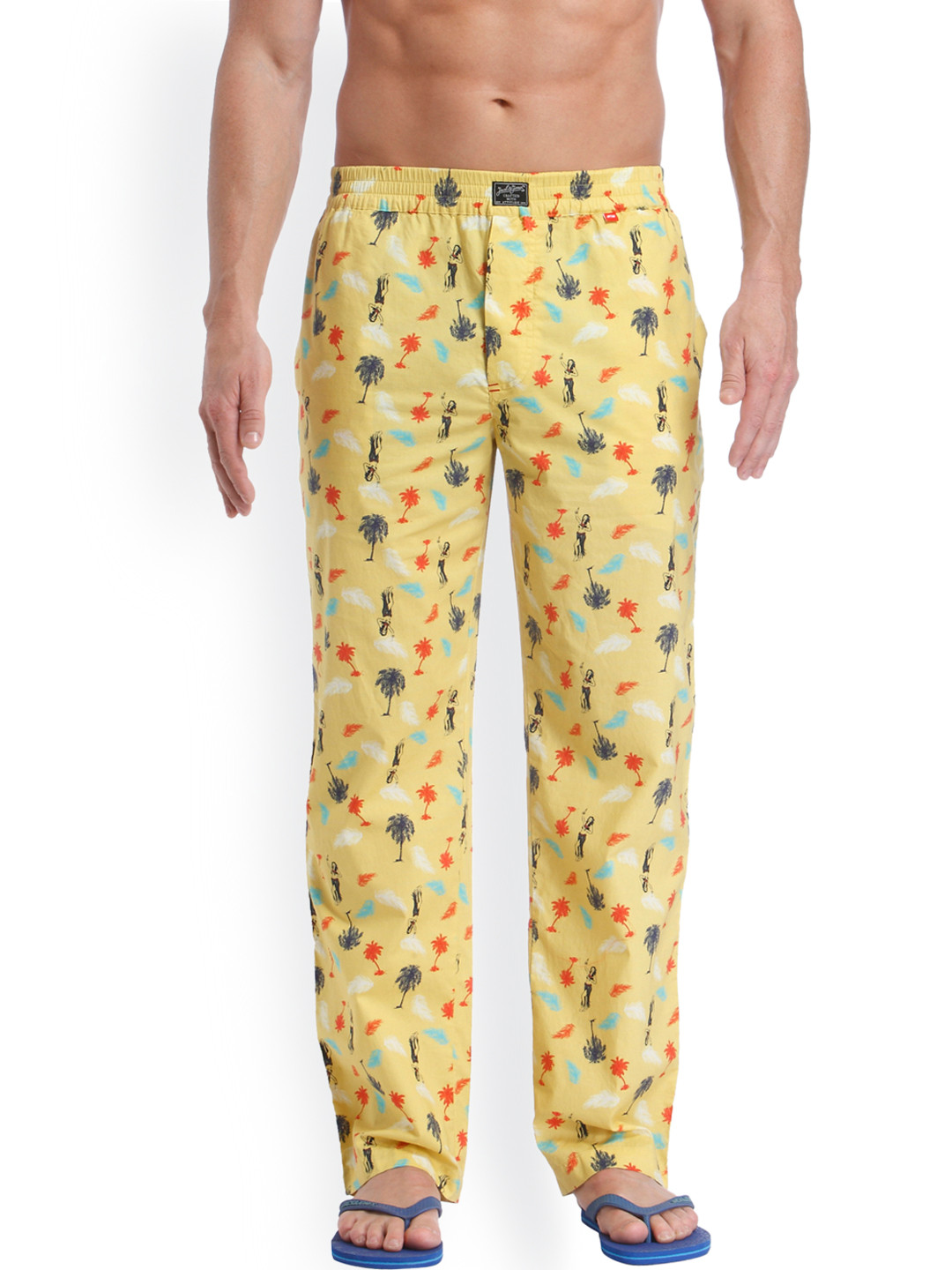 Buy Jack & Jones Yellow Printed Pyjamas 1954254004 - Lounge Pants for ...
