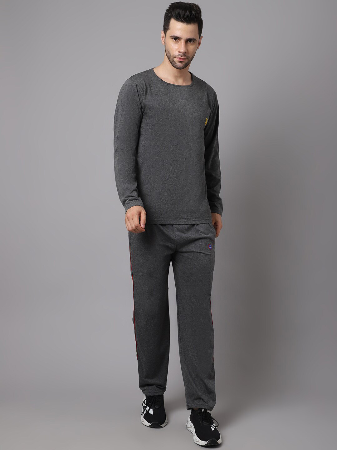 Buy VIMAL JONNEY Men Charcoal Grey Solid Tracksuits - Tracksuits for ...