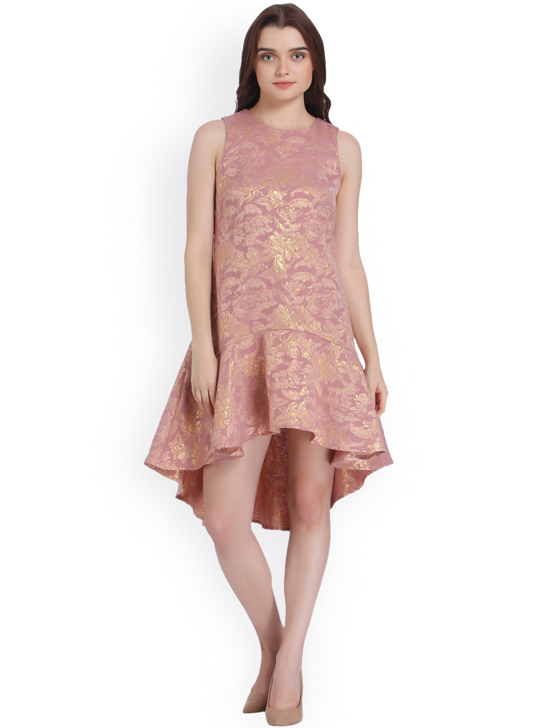 Buy Vero Moda Women Dusty Pink Printed A Line Dress - Dresses for Women ...