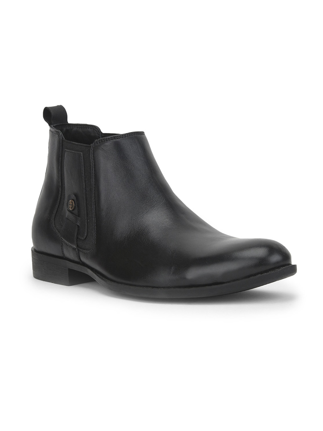 Buy Liberty Men Black Solid Casual Leather Slip On Boots - Boots for ...