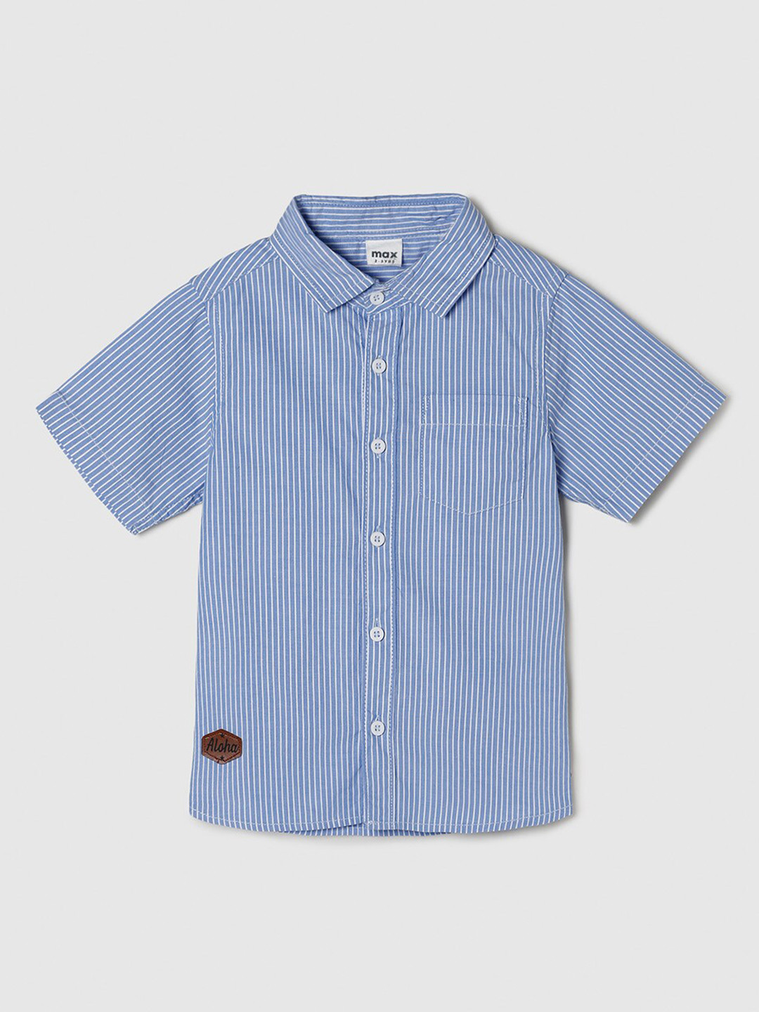Buy Max Boys Blue Striped Pure Cotton Casual Shirt - Shirts for Boys ...