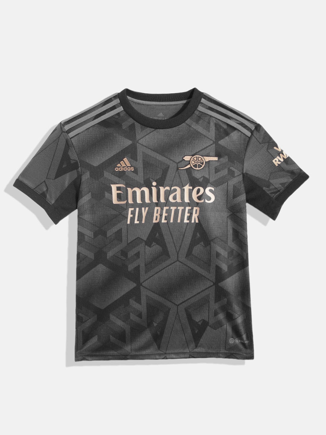 Buy ADIDAS Kids Black & Grey Emirates Printed FIFA AFC A JSY 128 T ...