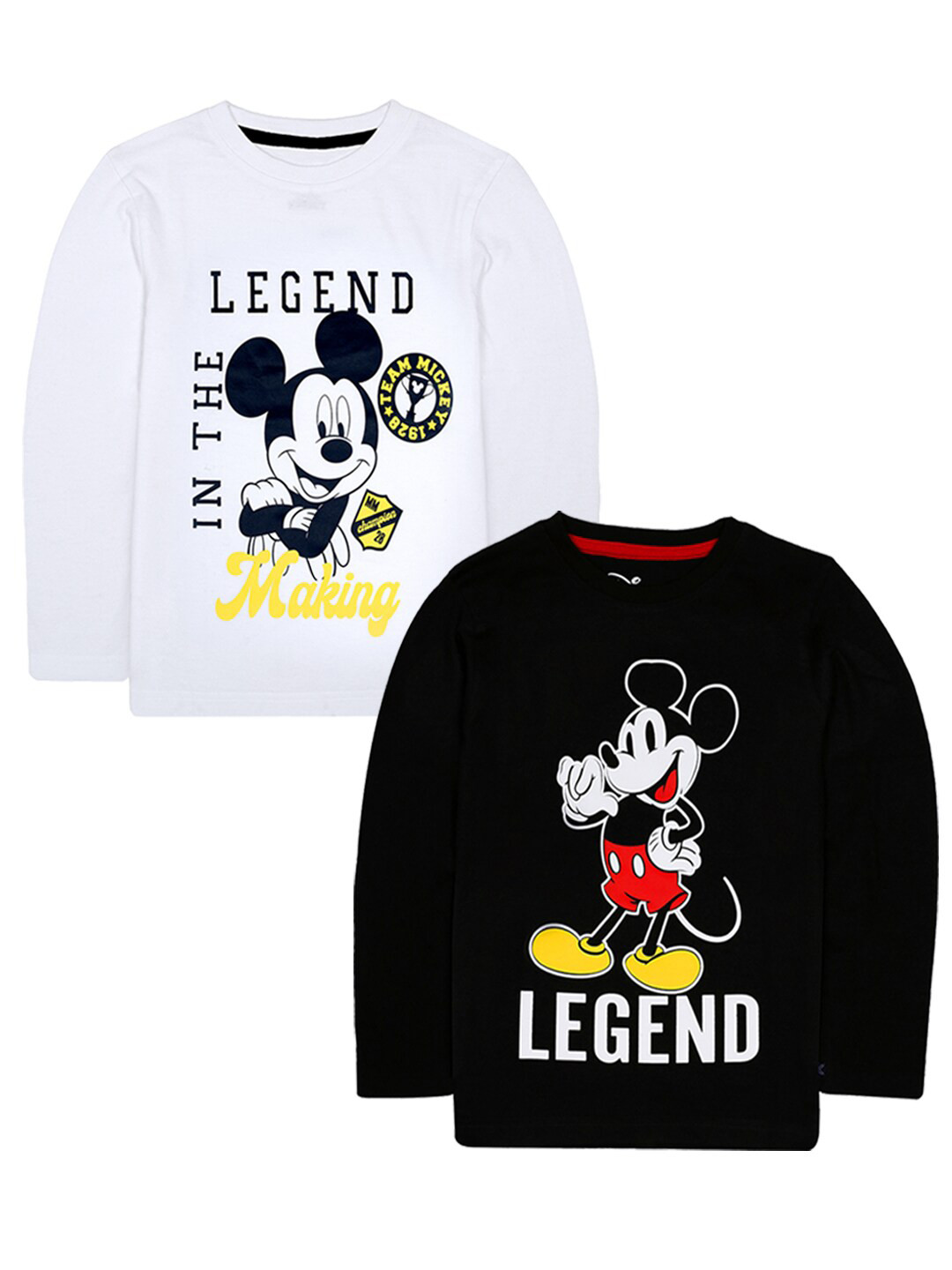 Buy KINSEY Boys White 2 Mickey Mouse Printed Applique T Shirt - Tshirts ...
