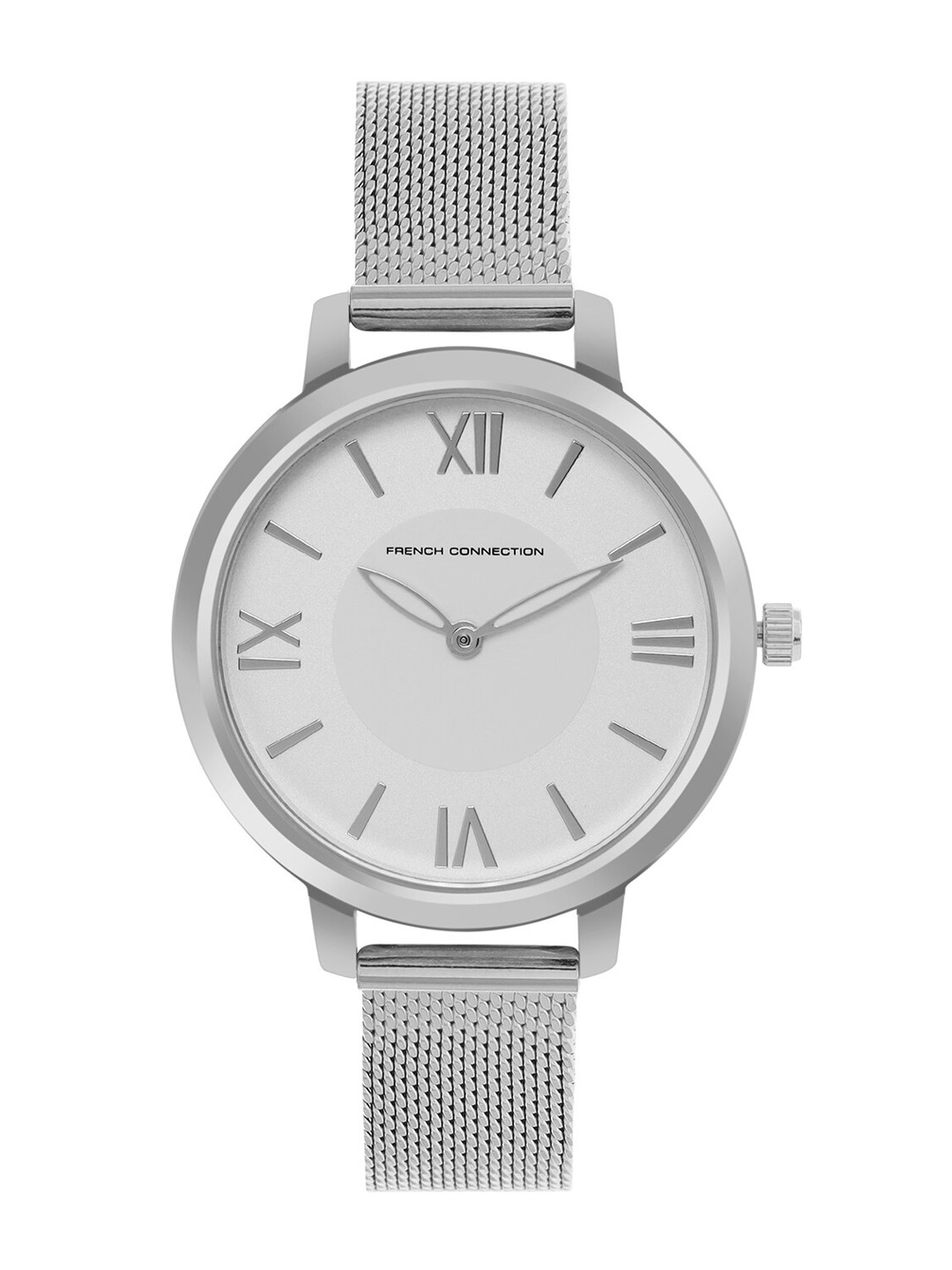 Buy French Connection Women Silver Toned Dial & Stainless Steel Strap ...