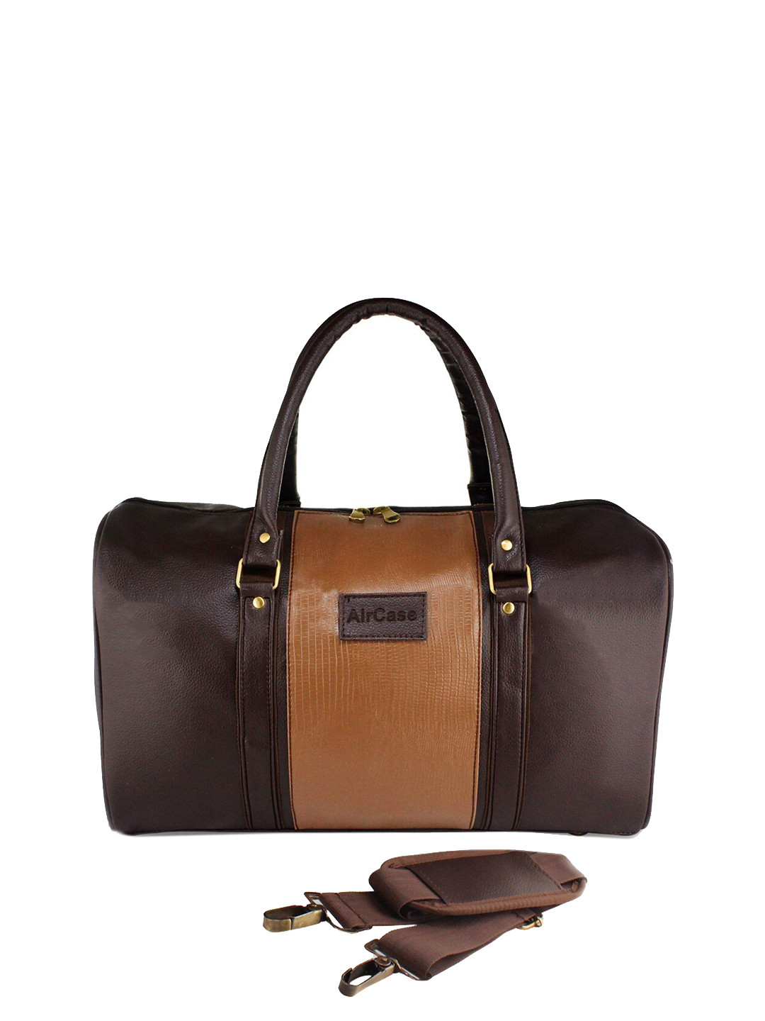 Buy AirCase Brown Travel Sling Duffle Bag With Detachable Shoulder ...