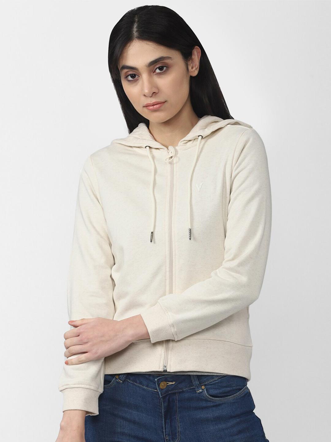 Buy Van Heusen Woman Women Cream Coloured Hooded Sweatshirt ...