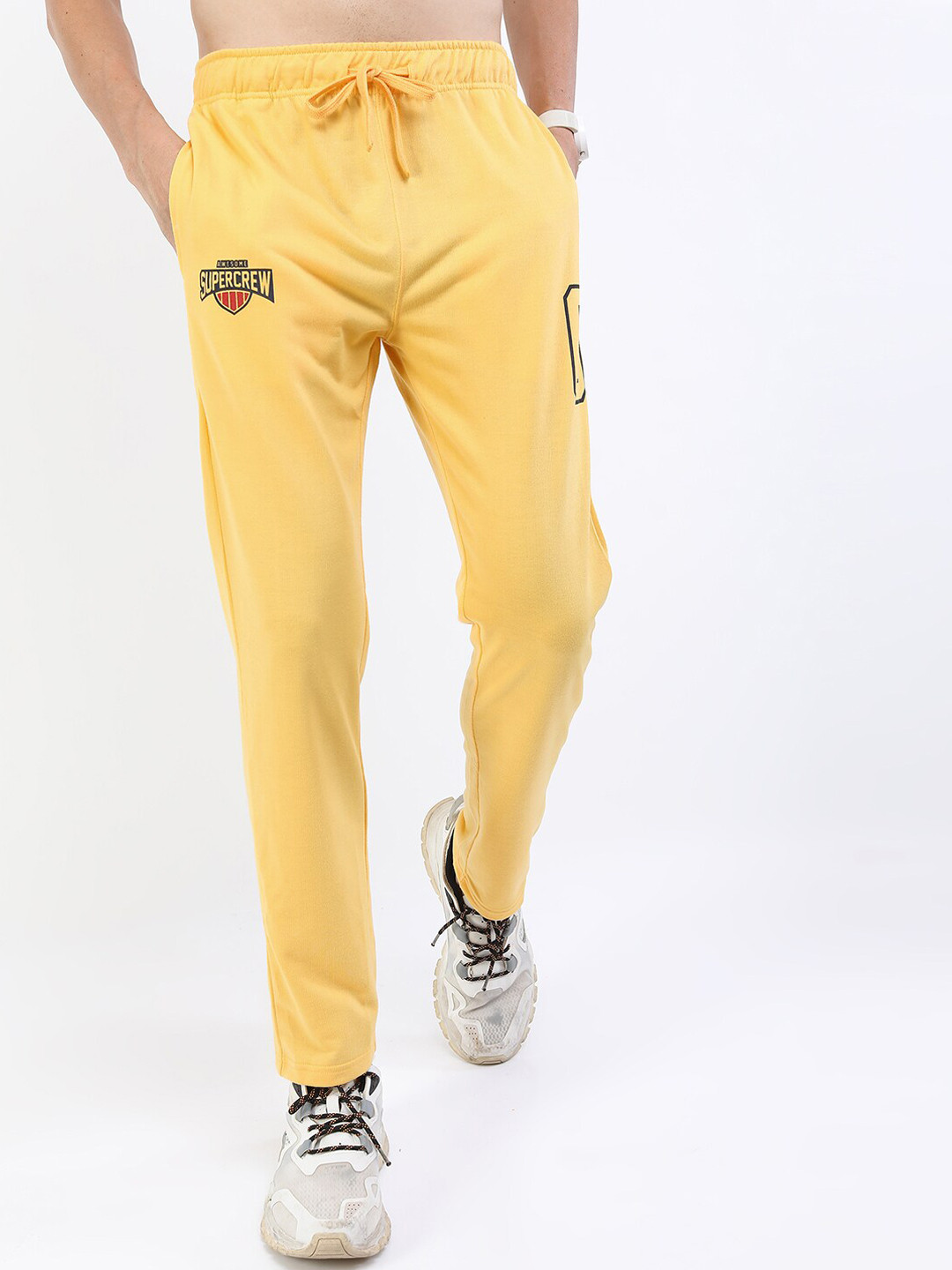Buy HIGHLANDER Men Yellow Printed Track Pants - Track Pants for Men ...