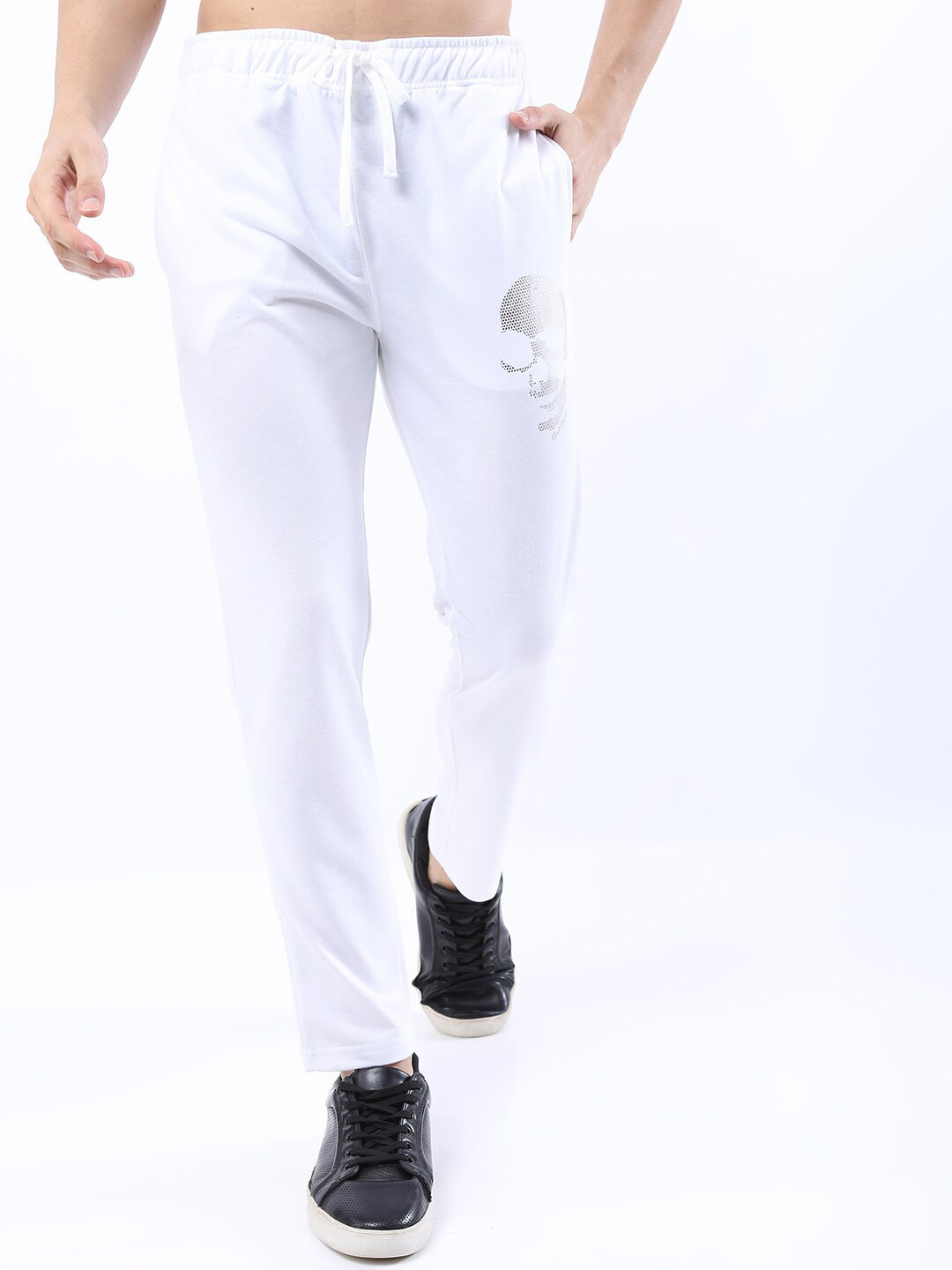Buy HIGHLANDER Men White Printed Track Pants - Track Pants for Men ...