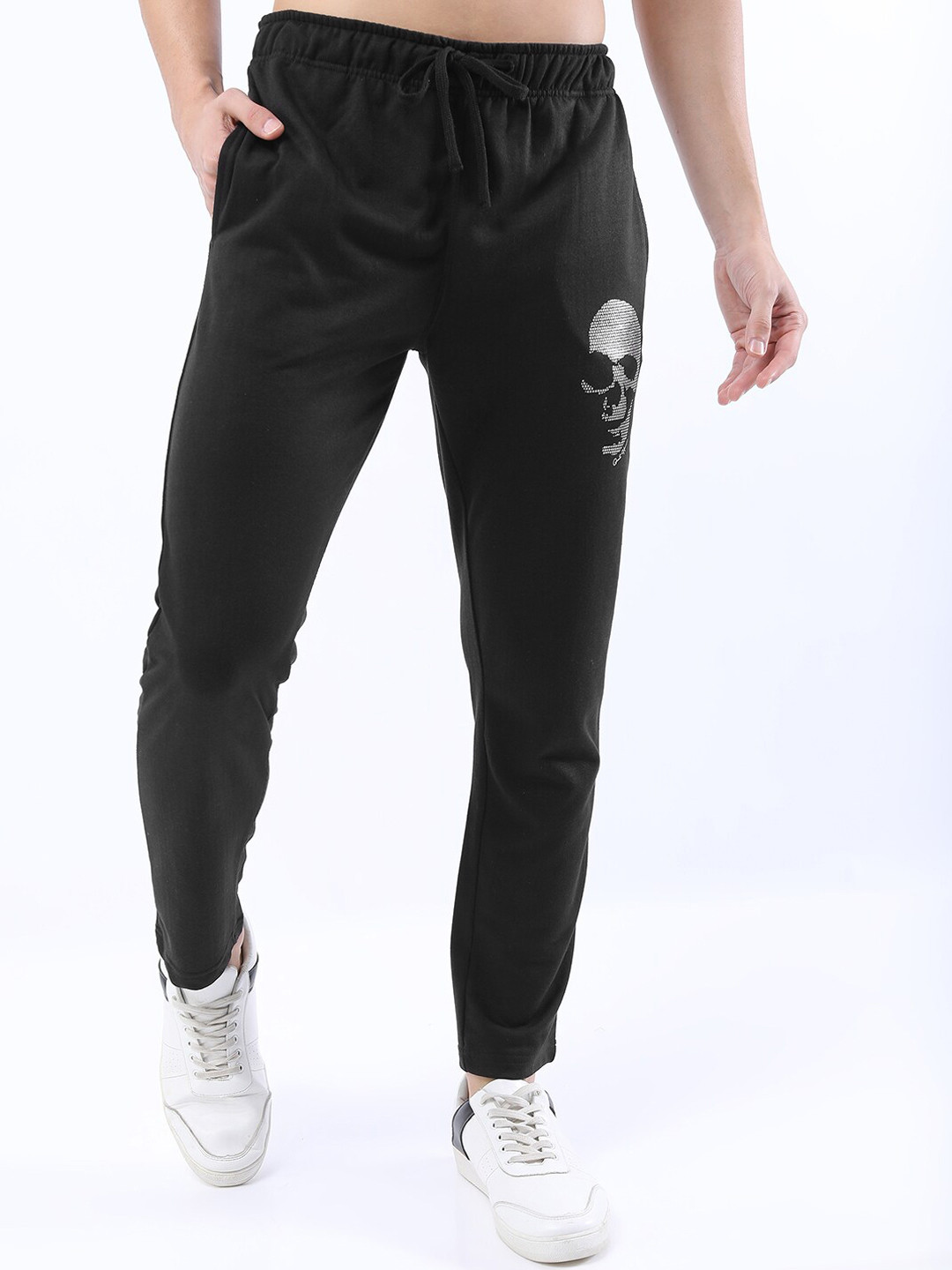 Buy HIGHLANDER Men Black Printed Casual Track Pants - Track Pants for ...