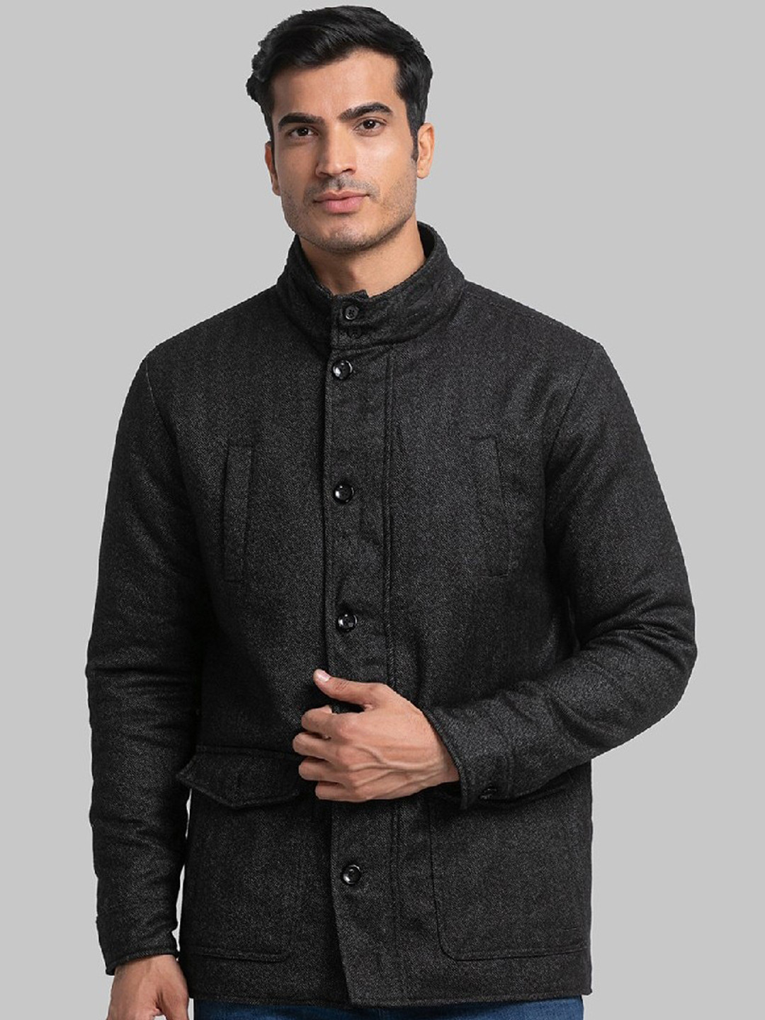 Buy Raymond Men Black Solid Tailored Jacket - Jackets for Men 20106956 ...