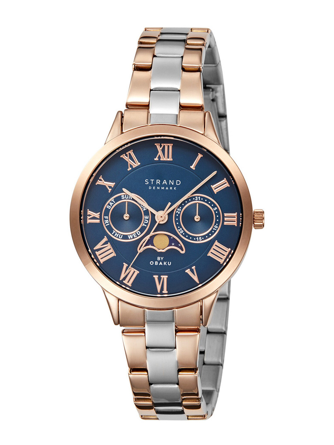 Buy STRAND BY OBAKU Women Blue Brass Dial & Rose Gold Toned Watch ...