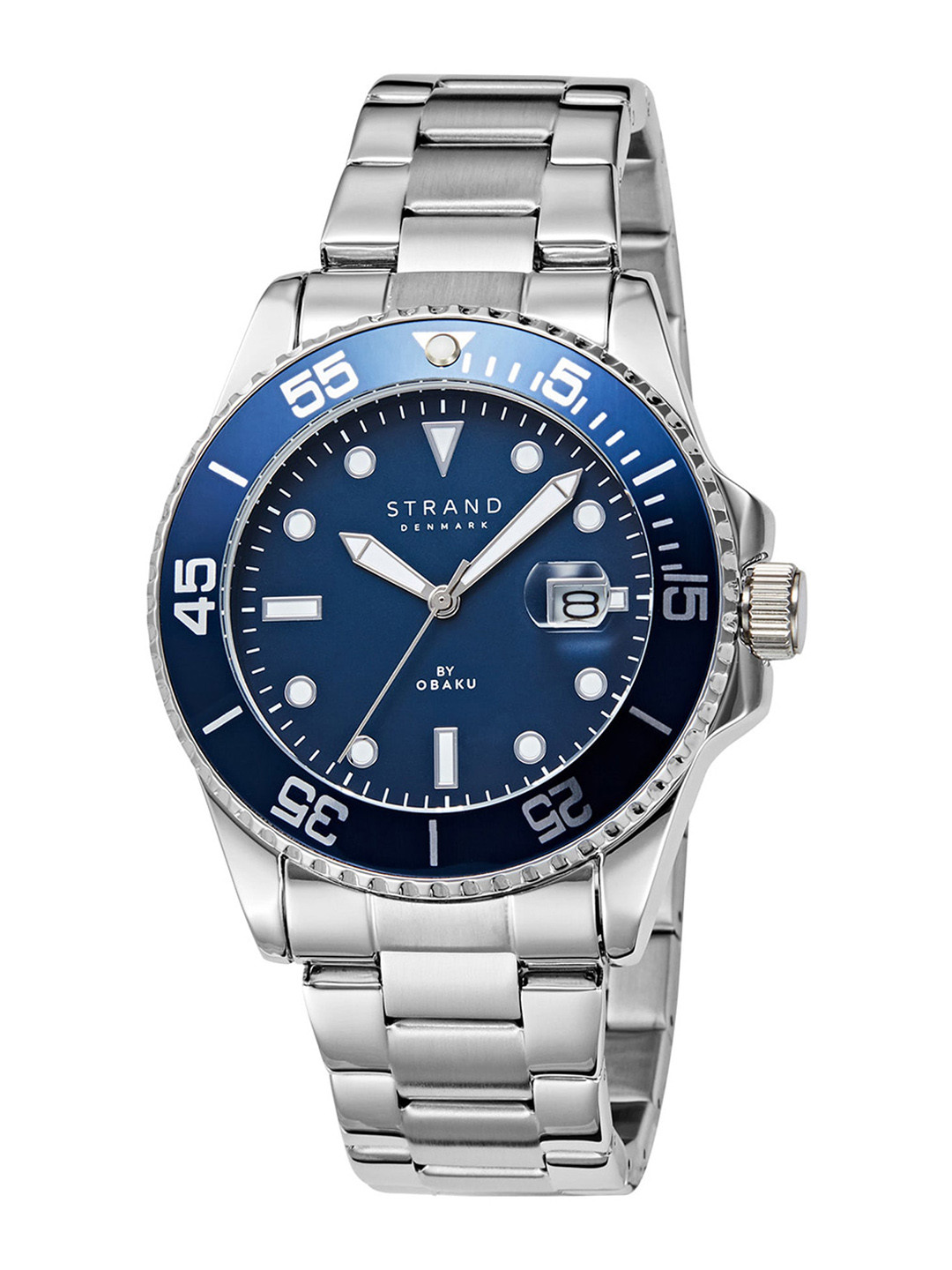 Buy STRAND BY OBAKU Men Blue Brass Dial & Silver Toned Straps Analogue ...