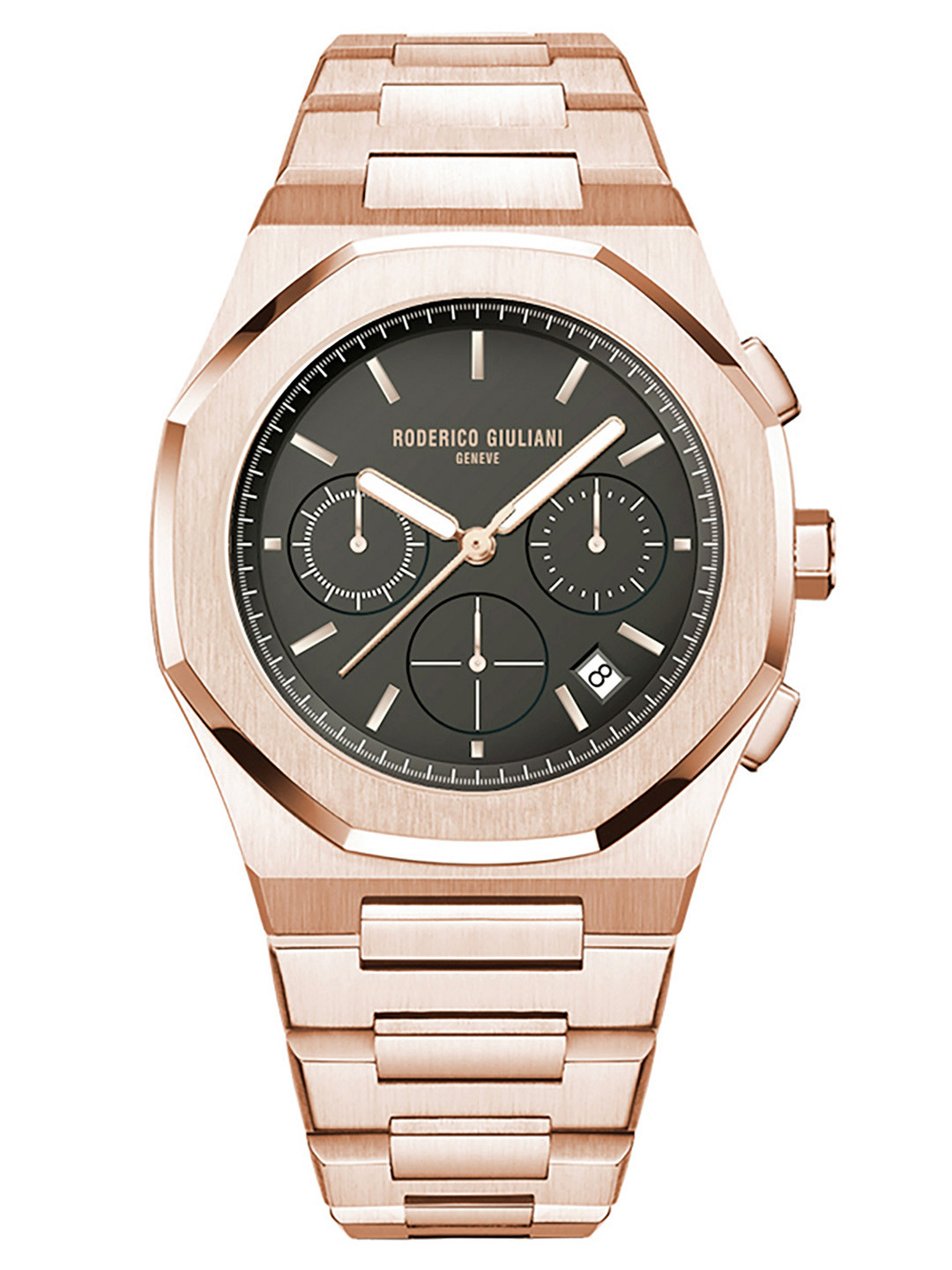 Buy RODERICO GIULIANI Men Black Dial & Stainless Steel Bracelet Style ...