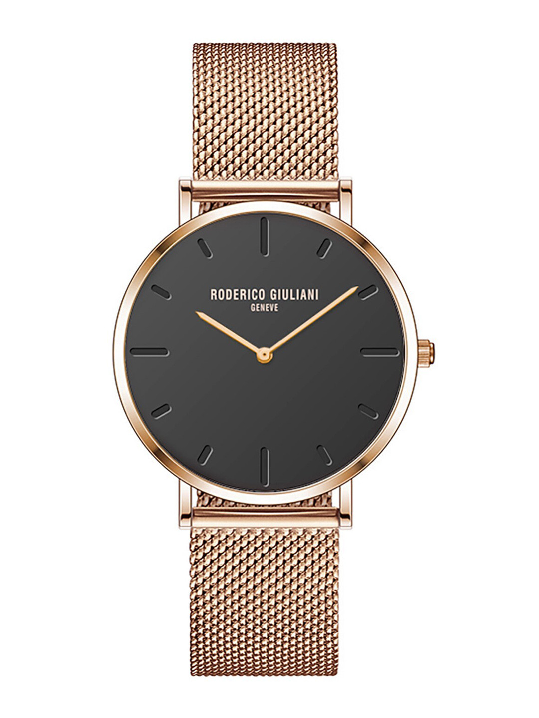 Buy RODERICO GIULIANI Unisex Black Dial & Rose Gold Straps Analogue ...