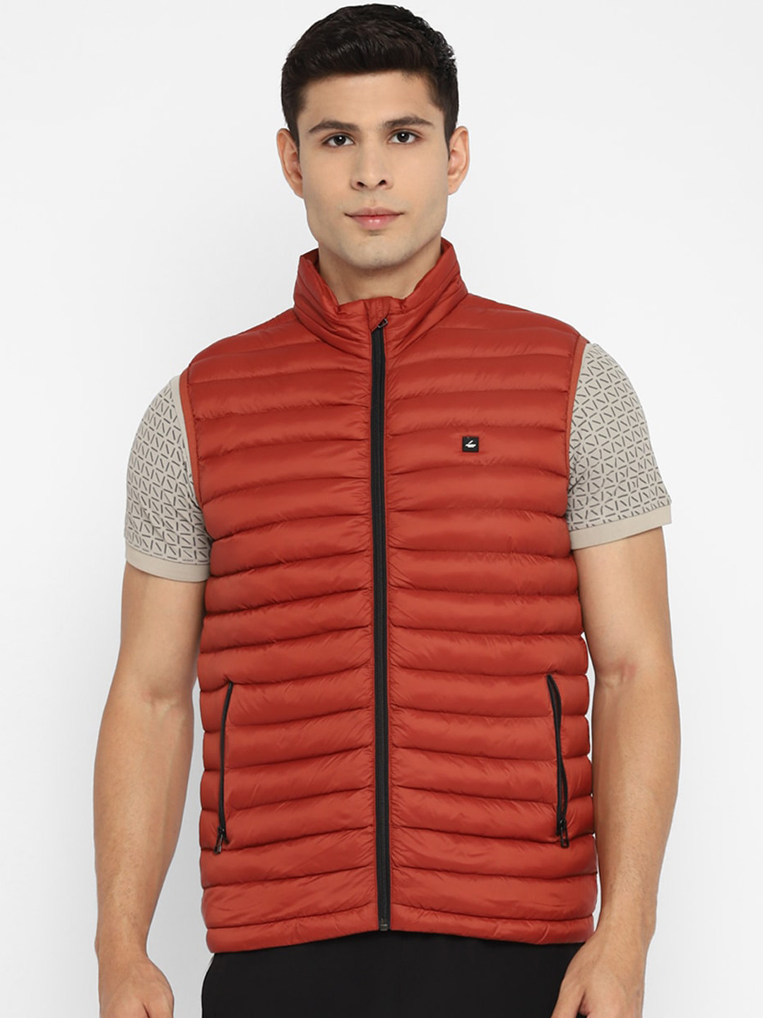 Buy FURO By Red Chief Men Rust Striped Lightweight Sporty Jacket ...