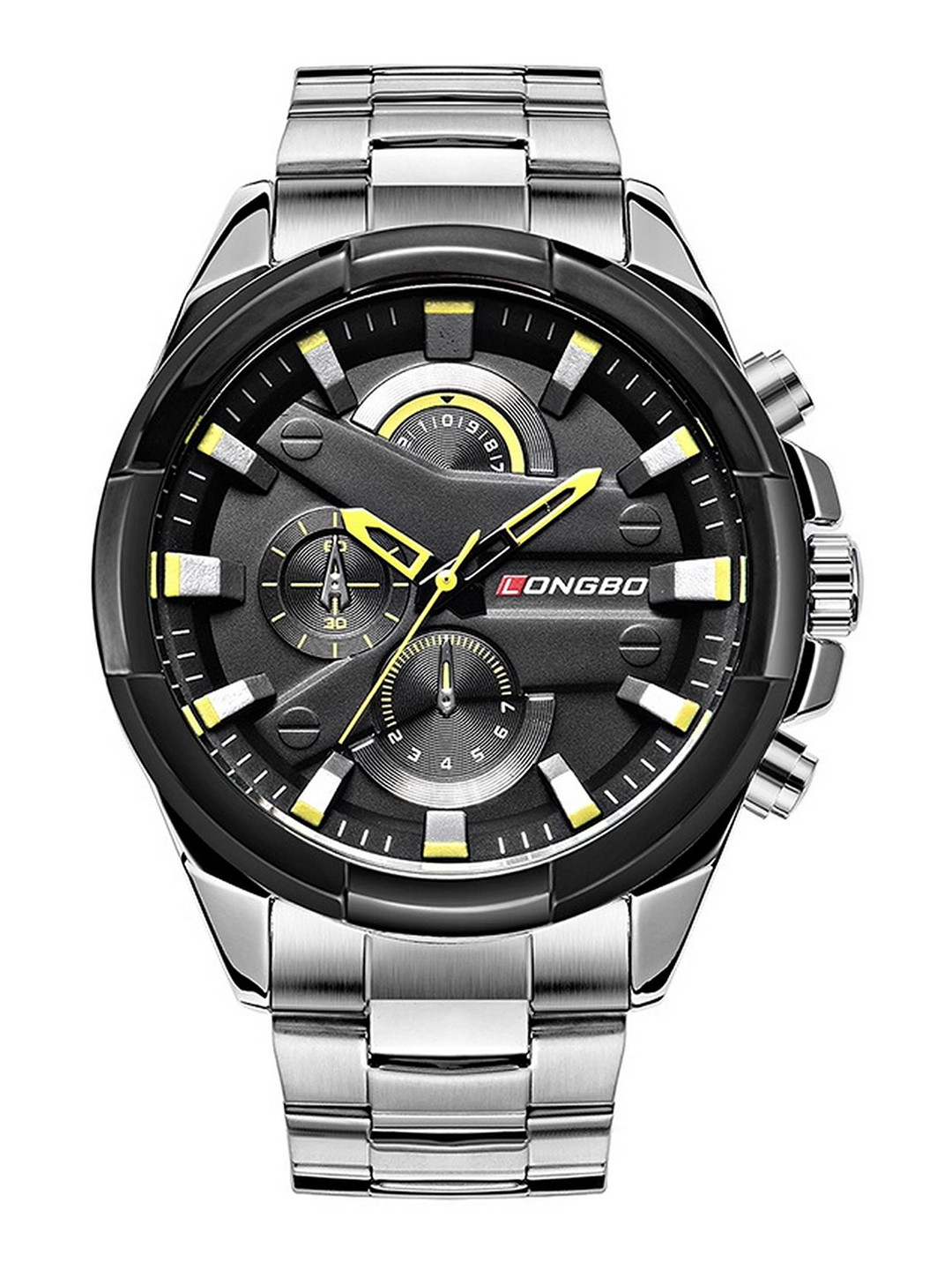Buy LONGBO Men Stainless Steel Bracelet Style Straps Analogue Watch ...