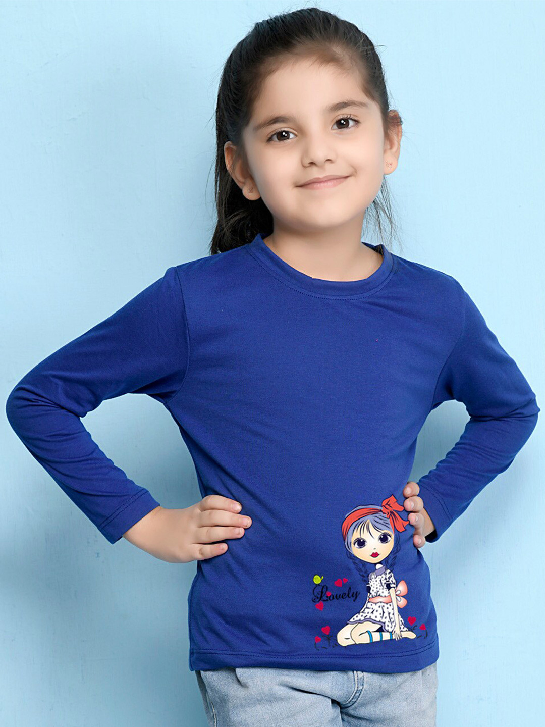 Buy NUSYL Girls Blue T Shirt - Tshirts for Girls 20125182 | Myntra