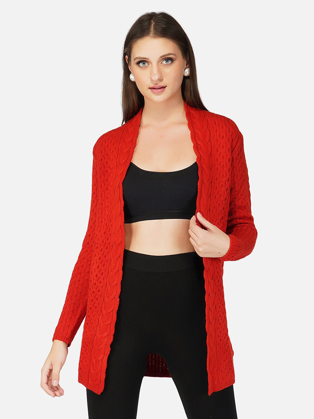 Buy JoE Hazel Women Red Self Design Shrug - Shrug for Women 20125964 ...