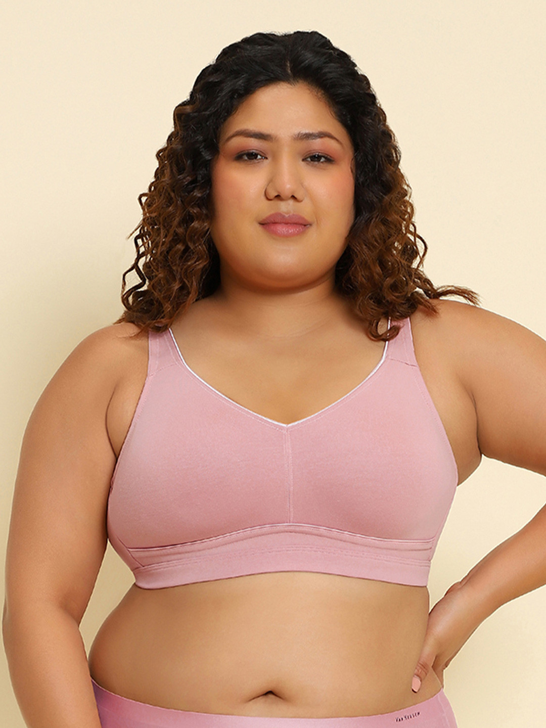 Buy Van Heusen Women Old Rose Solid Plus Size Wireless Minimizer Bra - Bra for Women 20128954 ...
