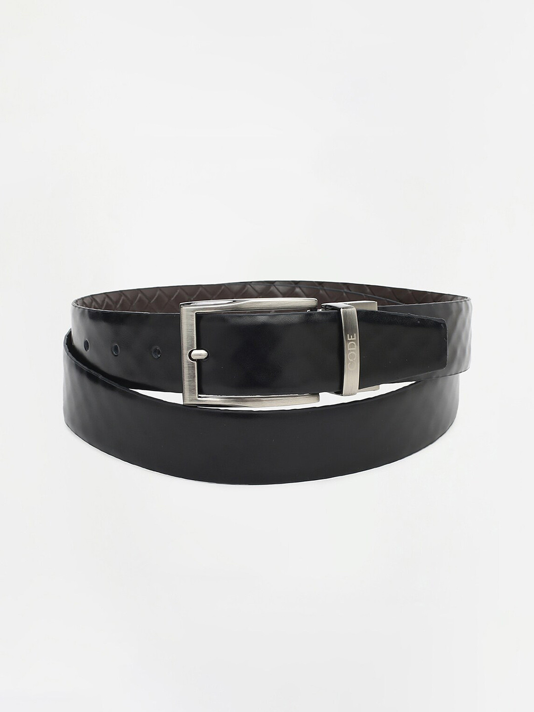 Buy CODE By Lifestyle Men Black Leather Belt - Belts for Men 20130448 ...