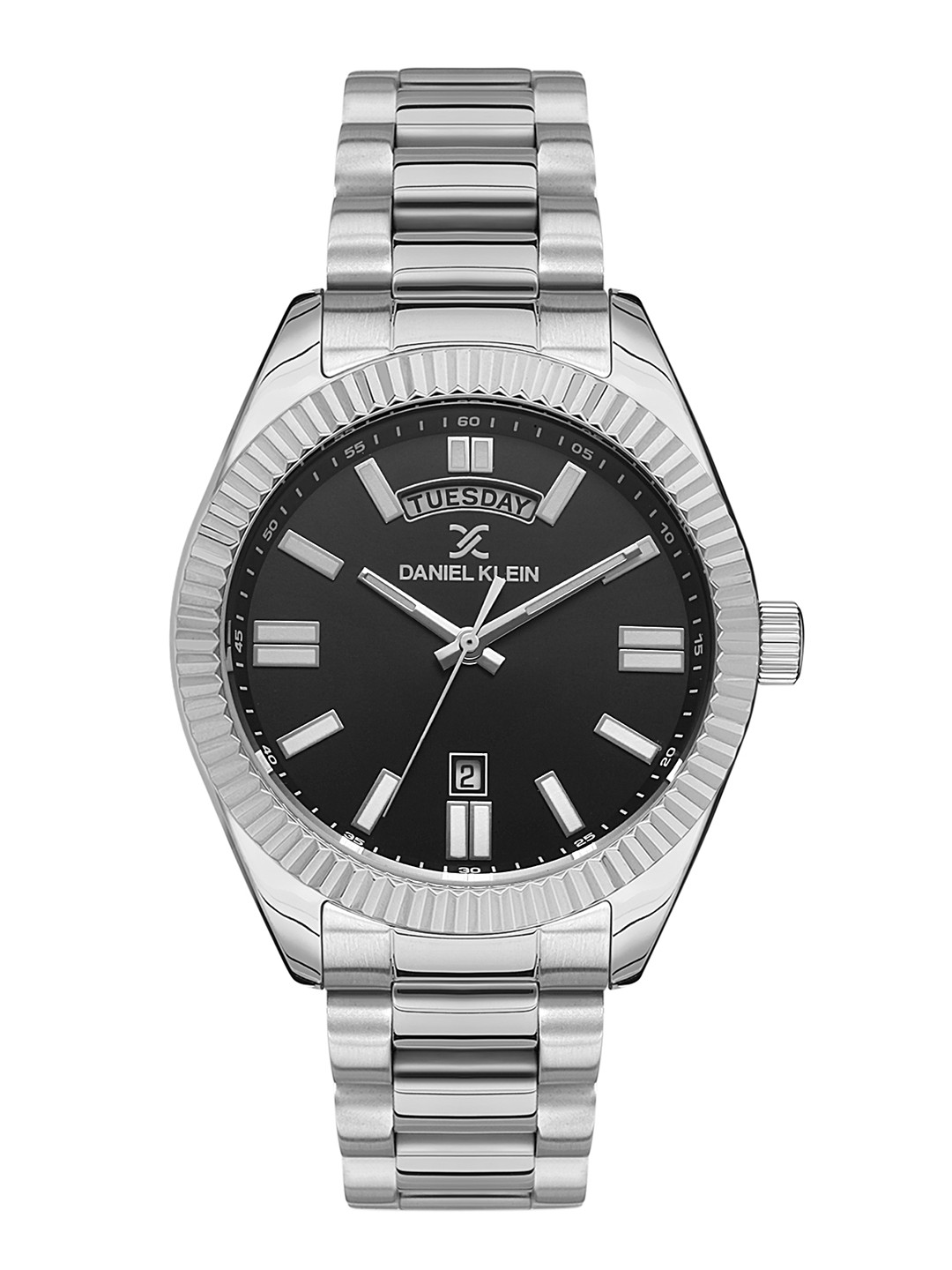 Buy Daniel Klein Premium Men Black Dial & Silver Toned Straps Analogue ...
