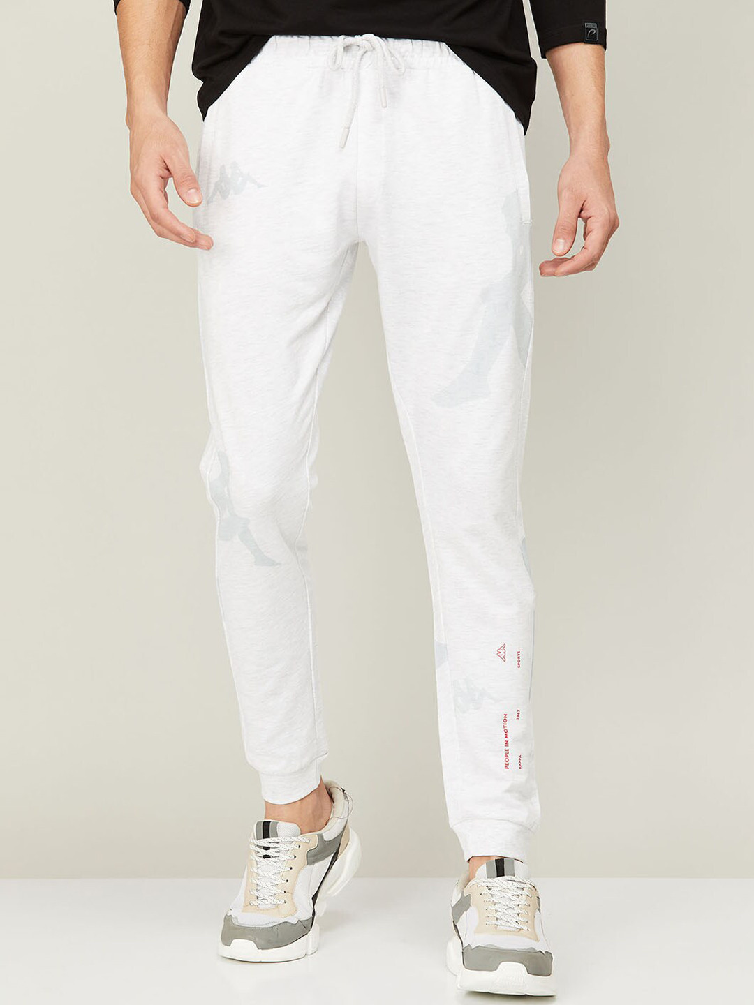Buy Kappa Men White Solid Pure Cotton Track Pants - Track Pants for Men ...