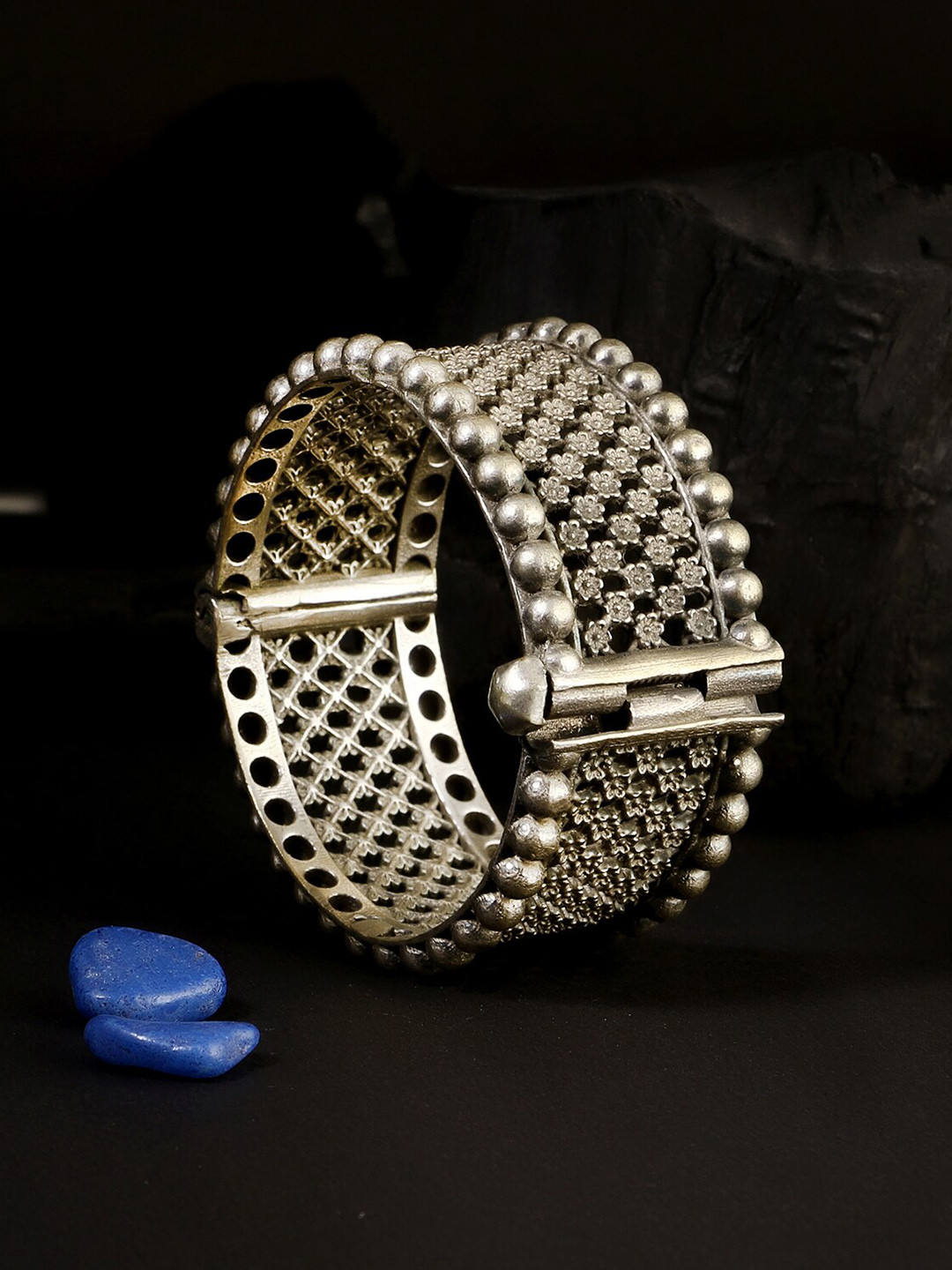 Buy Adwitiya Collection Silver Plated Handcrafted Oxidized Bangle ...