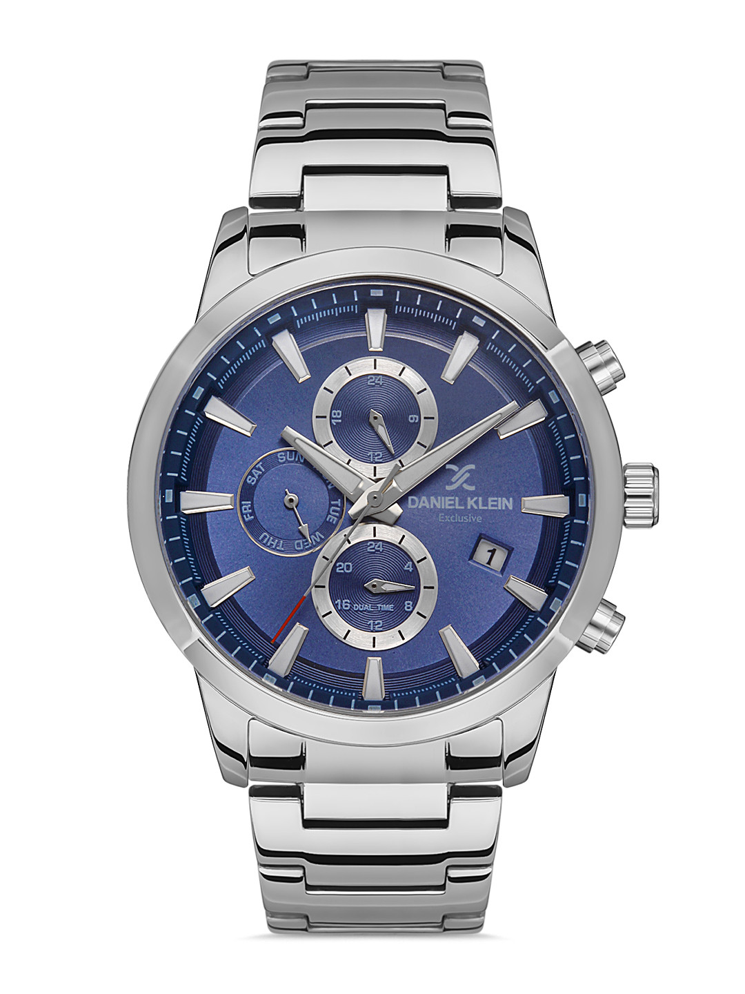 Buy Daniel Klein Exclusive Men Blue Dial & Silver Toned Strap Analogue ...