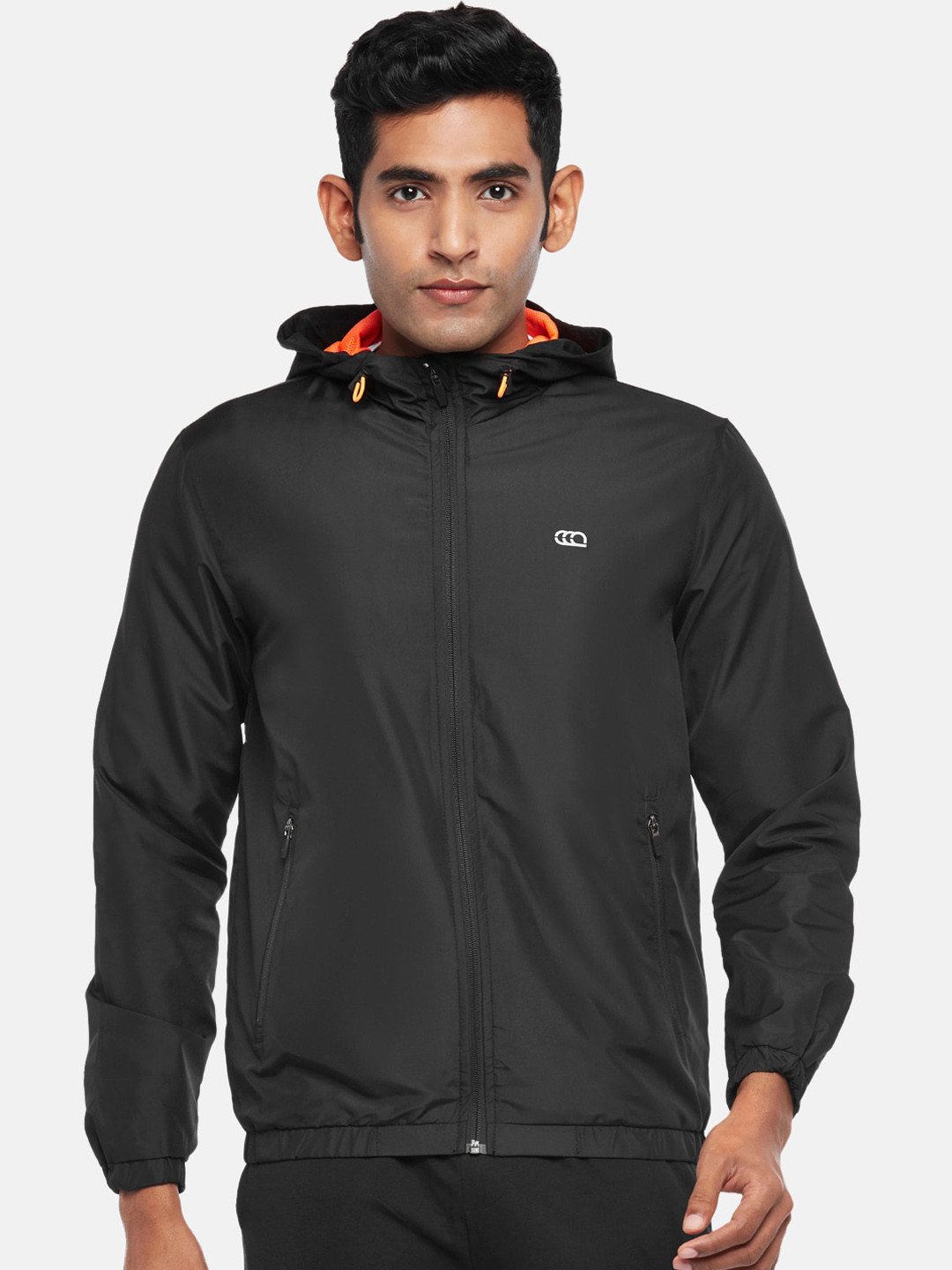 Buy Ajile By Pantaloons Men Black Solid Hodded Sporty Jacket - Jackets ...