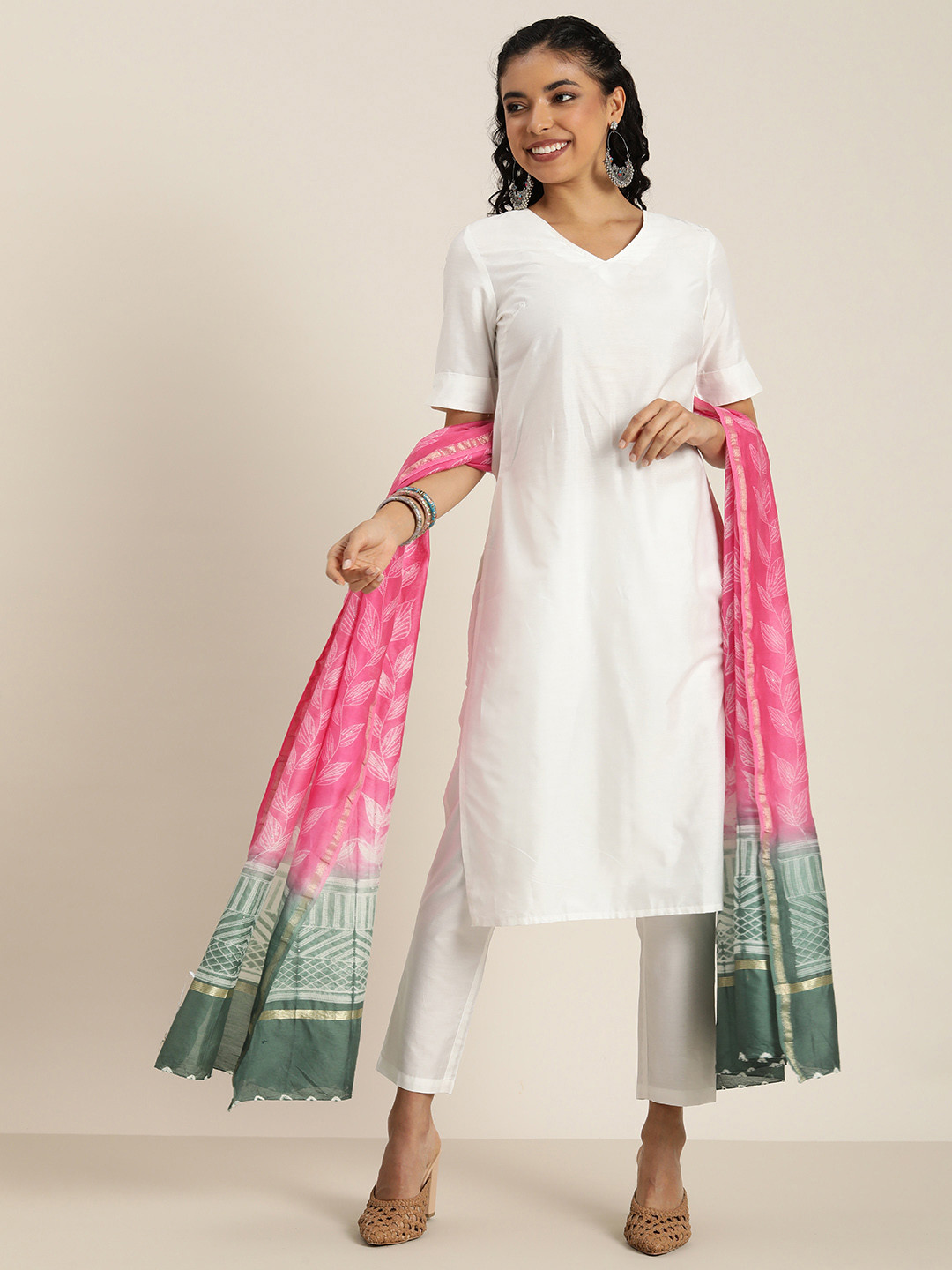 Buy Taavi Mukaish Ethnic Motifs Printed Dupatta - Dupatta for Women ...