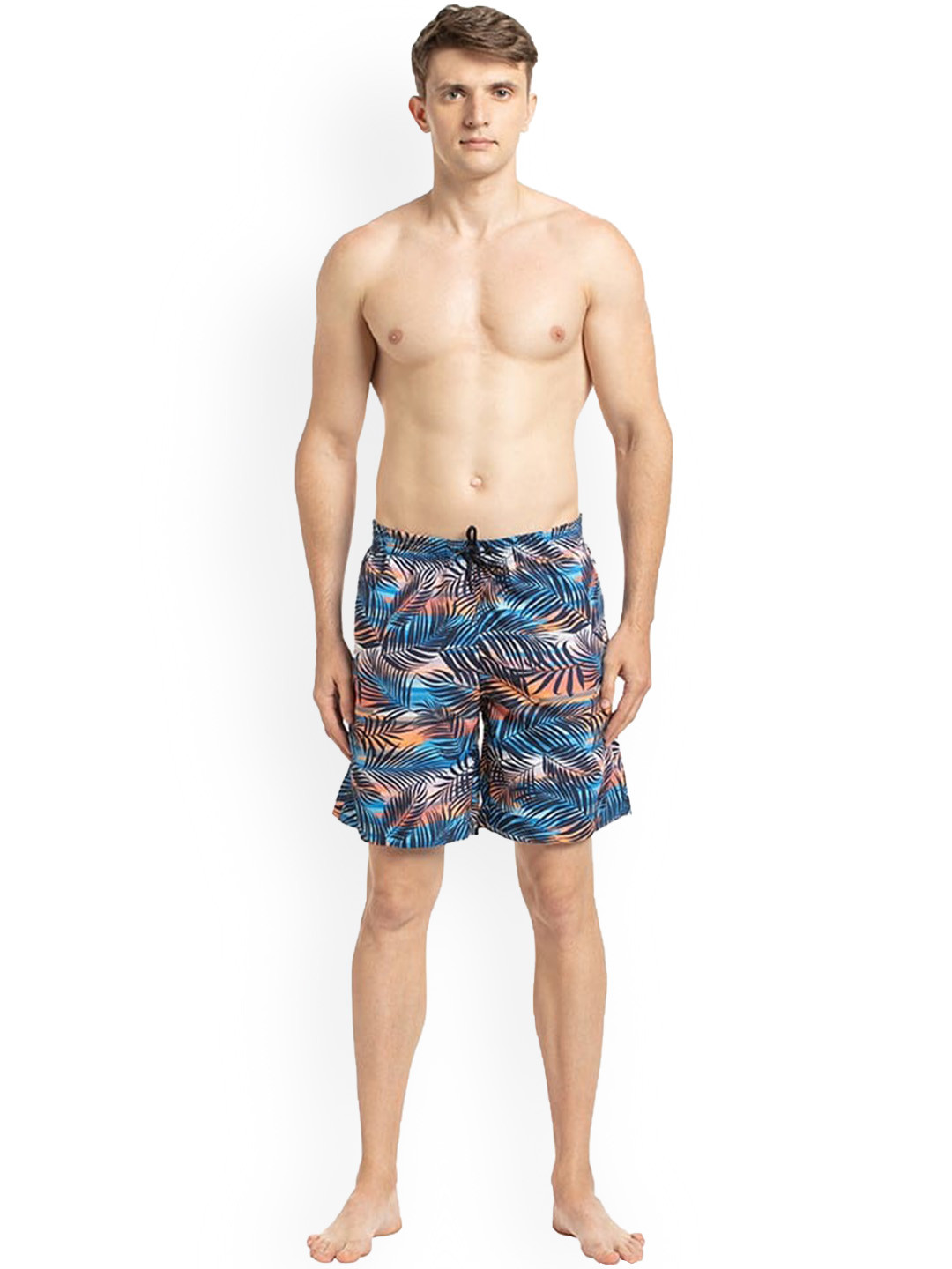 Buy Speedo Men Blue & Orange Colored Printed Swim Shorts - Swim Bottoms ...