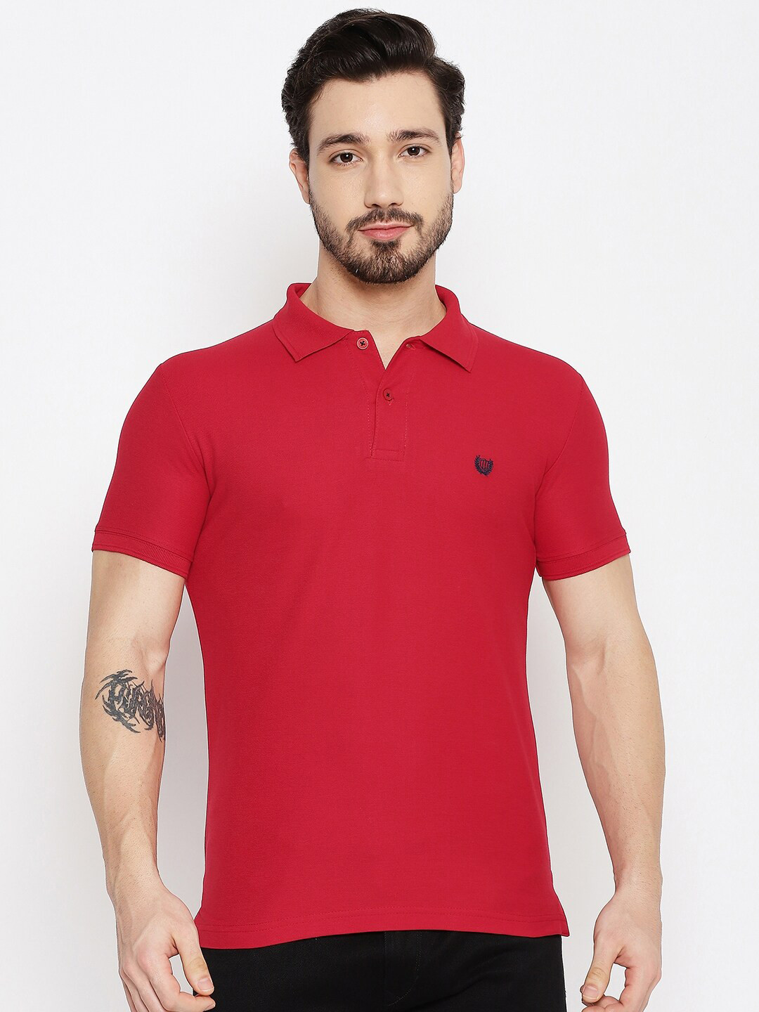 Buy Duke Men Red Polo Collar Slim Fit T Shirt - Tshirts for Men ...