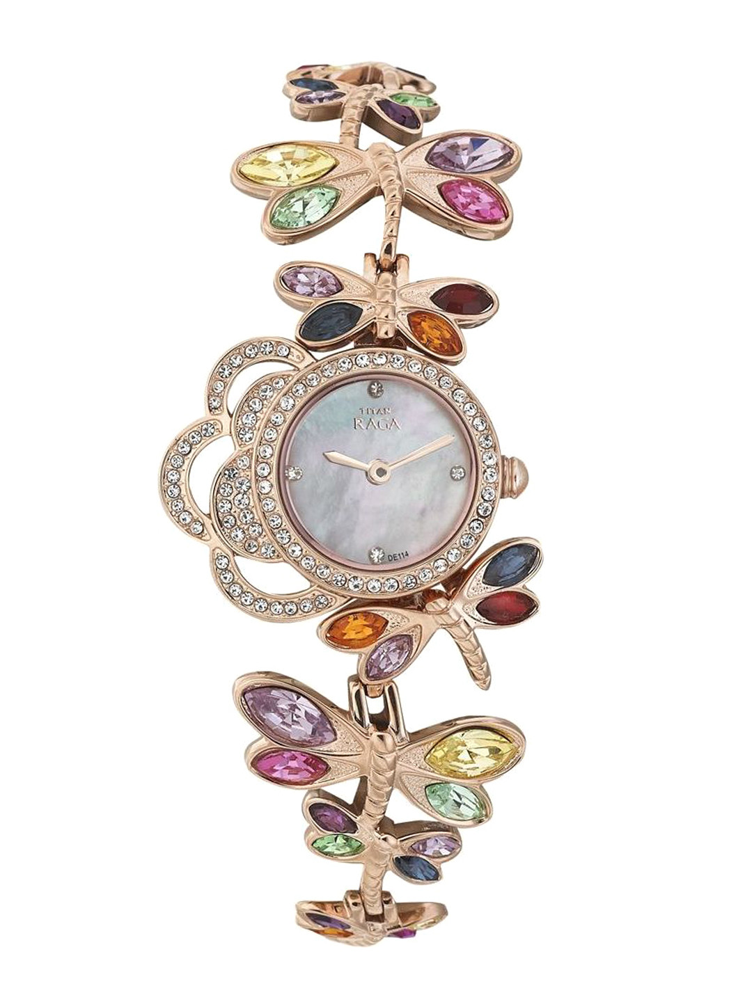 Buy Titan Raga Women Mother Of Pearl Stone Studded Analogue Watch ...