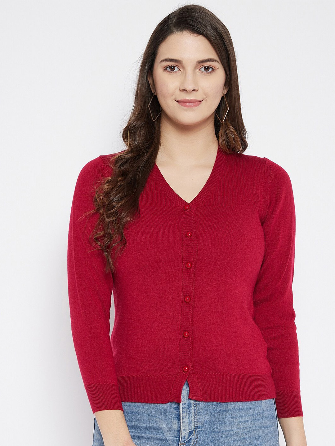 Buy Zigo Women Maroon Cardigan - Sweaters for Women 20154294 | Myntra