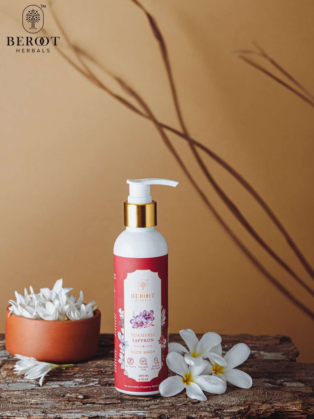 Buy BEROOT HERBALS Turmeric Saffron Face Wash 200 Ml - Face Wash And ...