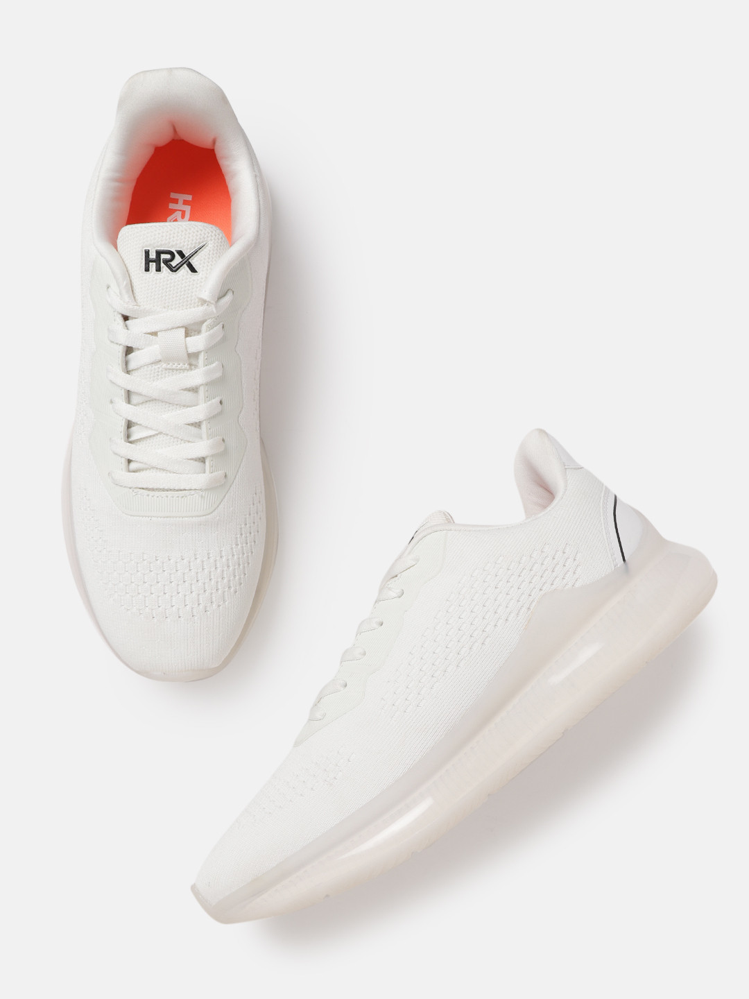 Buy HRX By Hrithik Roshan Men White Woven Design Sneakers - Casual ...