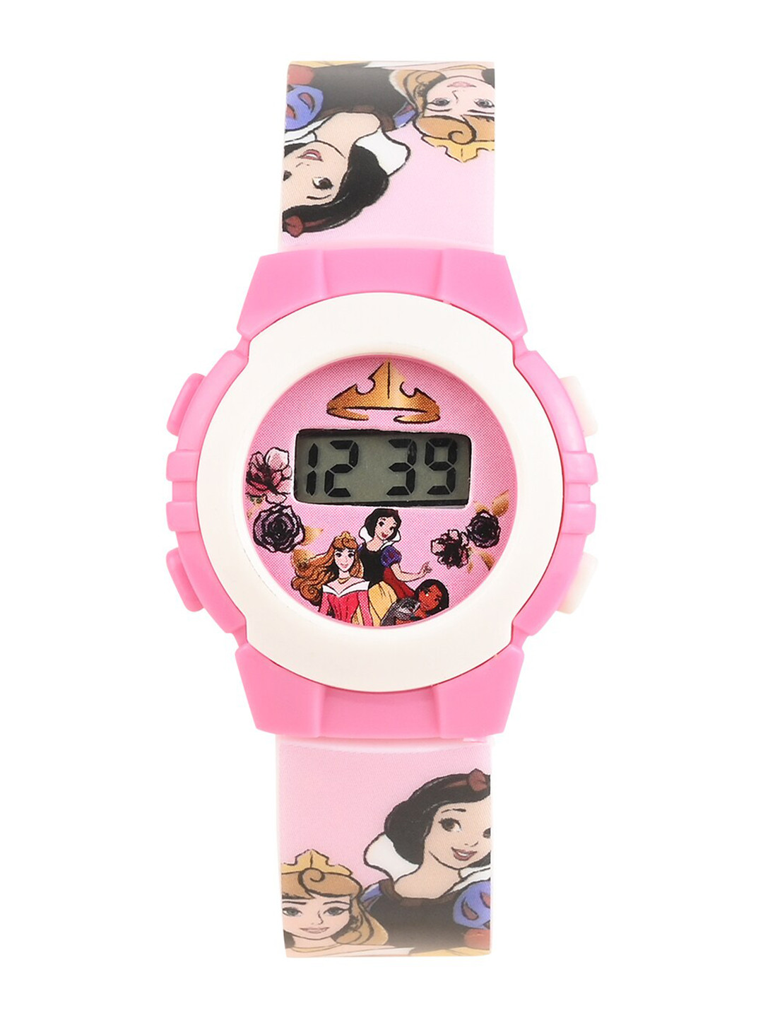 Buy Disney Girls Pink Printed Dial & Straps Digital Multi Function ...