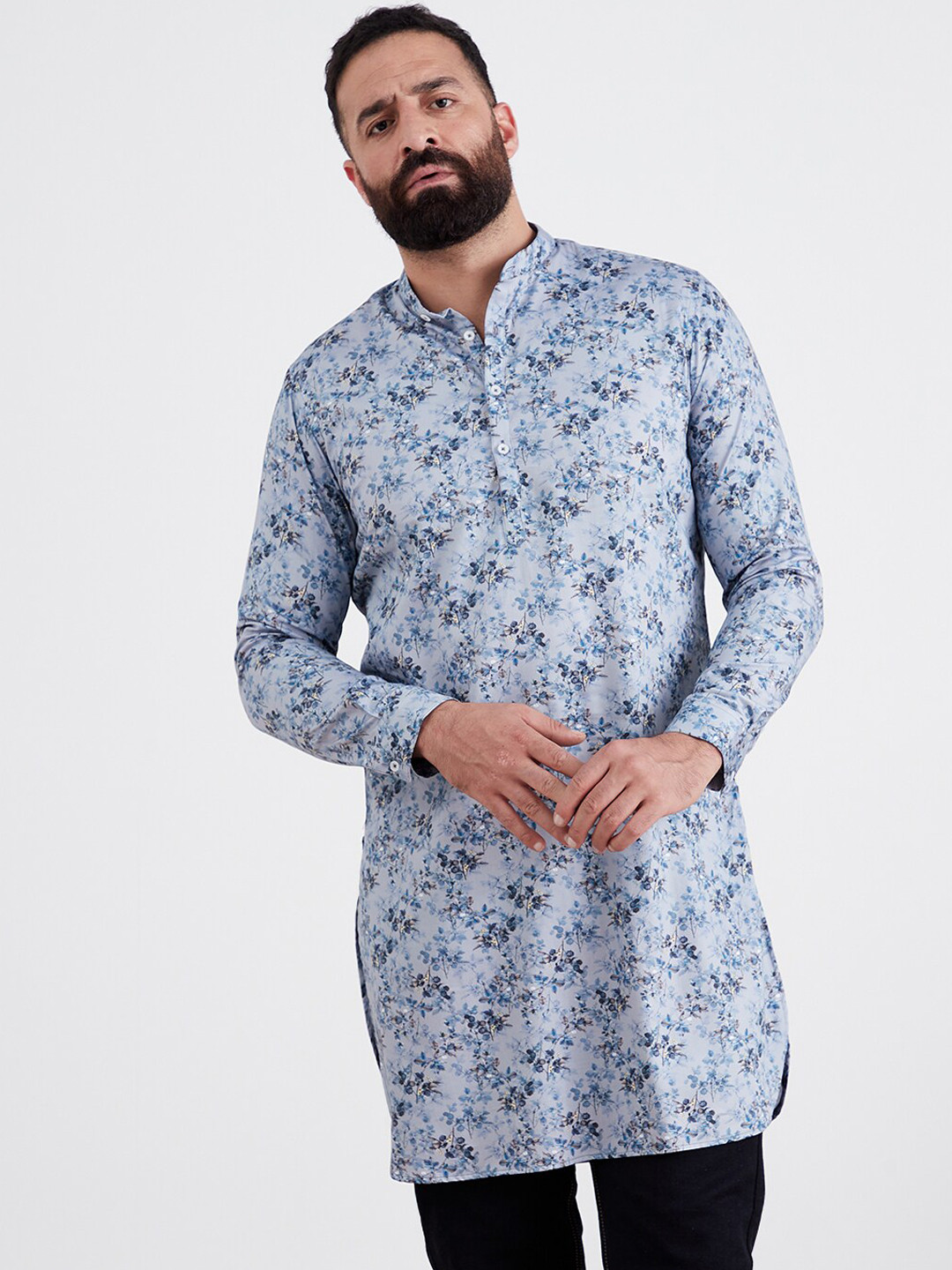 Buy MR BUTTON Men Floral Printed Kurta - Kurtas for Men 20158612 | Myntra