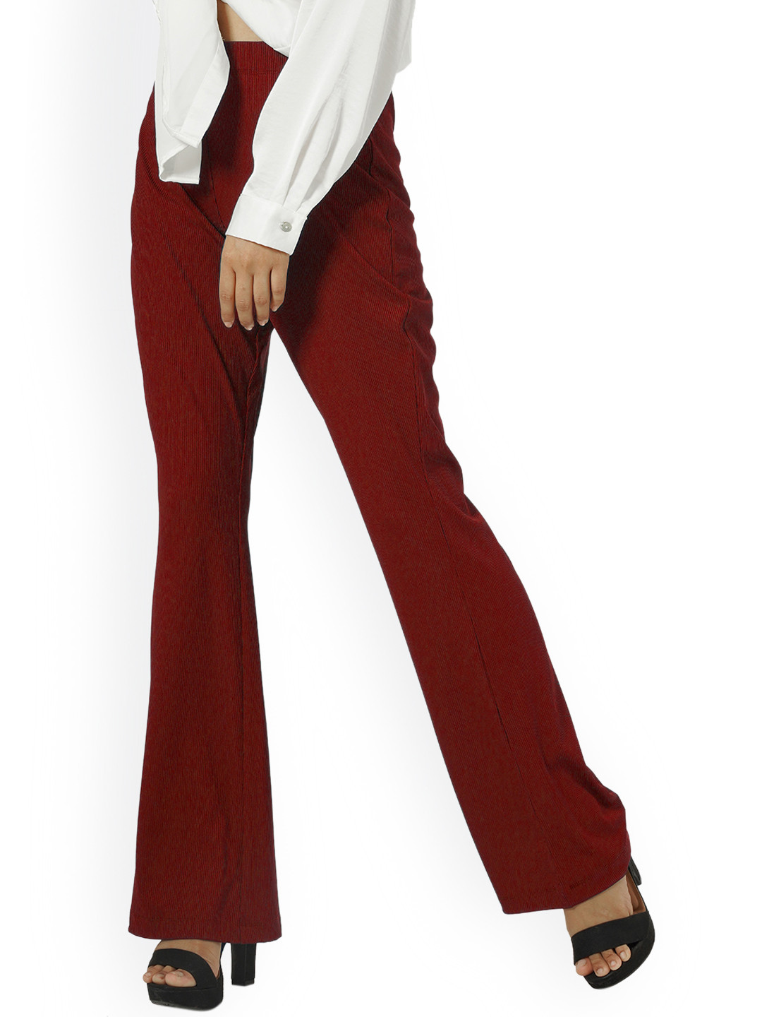 Buy Taurus Women Maroon Bootcut Trouser - Trousers for Women 20159588 | Myntra
