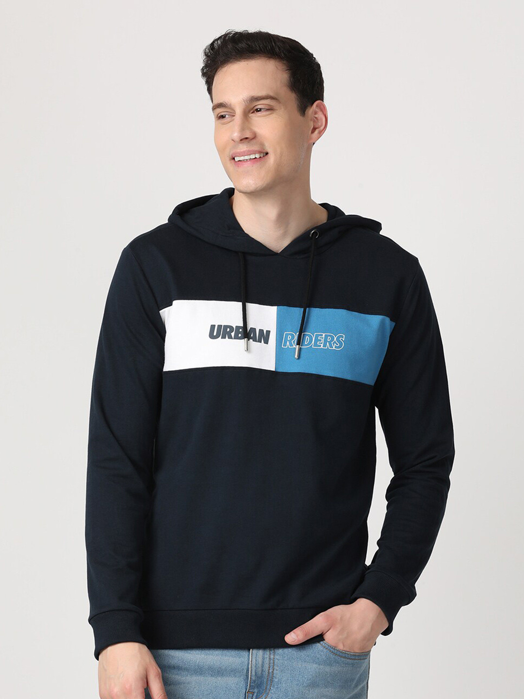 Buy Lee Men Typography Colourblocked Hooded Sweatshirt - Sweatshirts ...