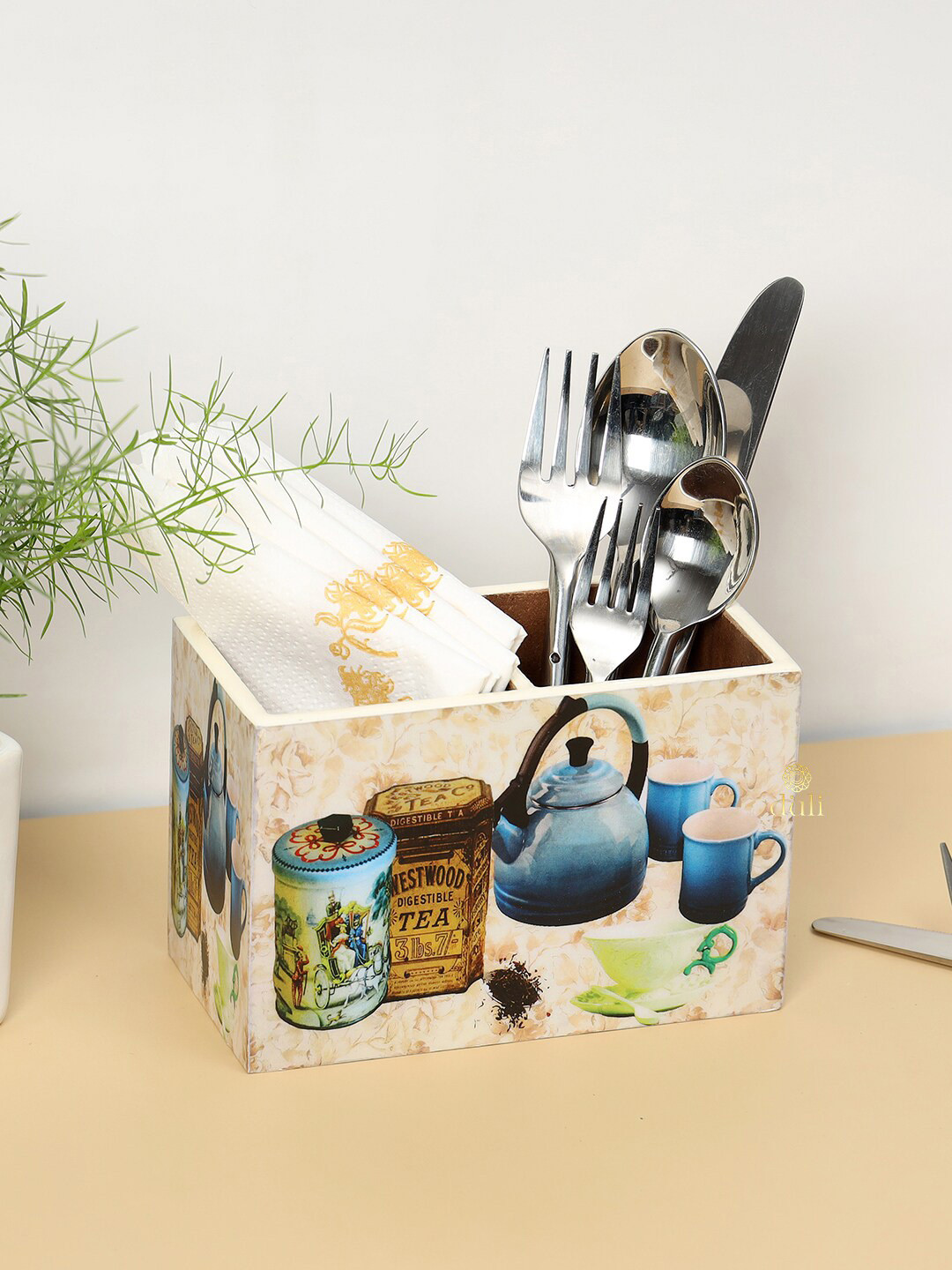 Buy DULI Printed MDF Wood Cutlery Holder - Hooks And Holders for Unisex ...
