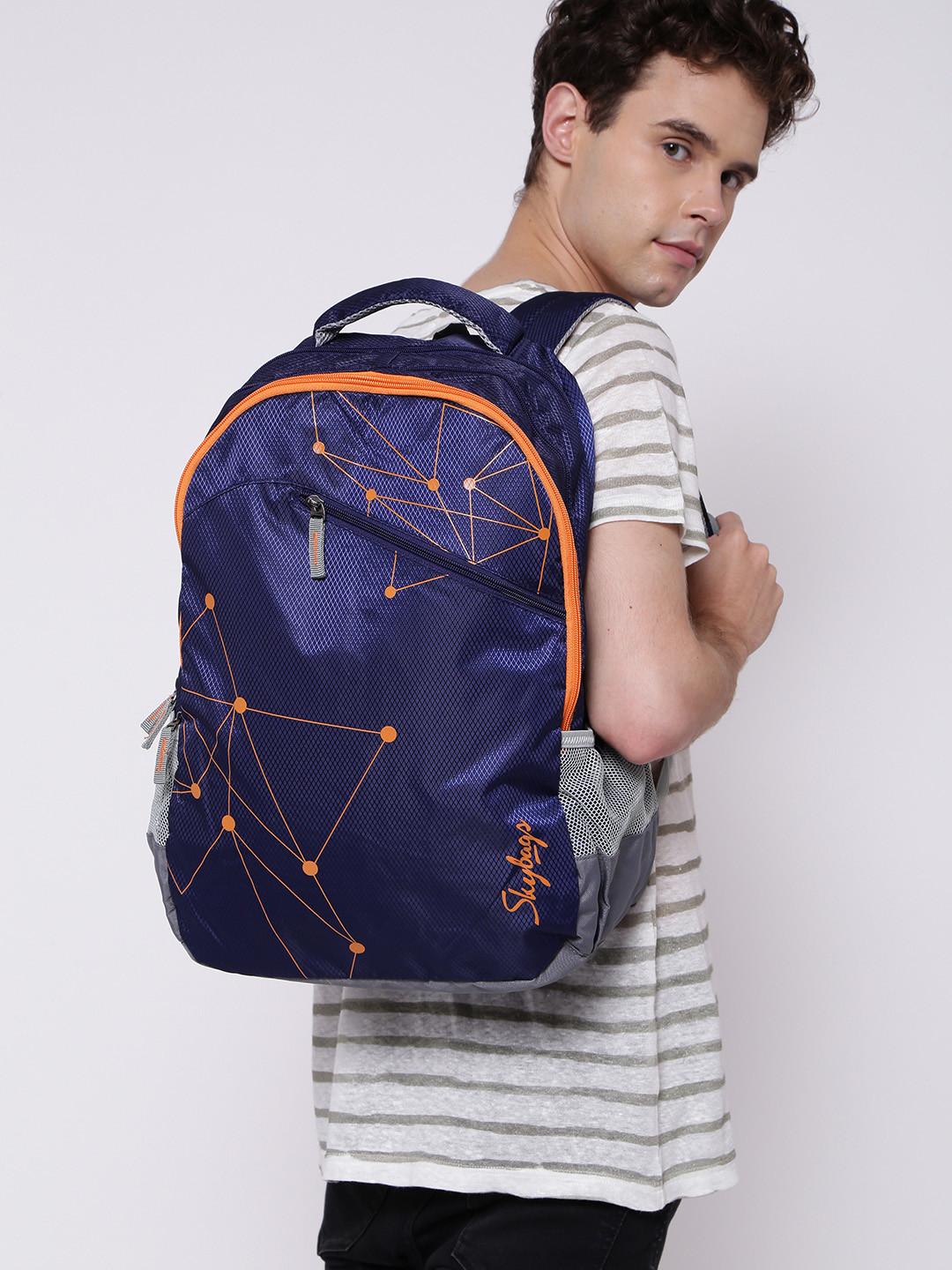 Buy Skybags Unisex Navy Blue Printed Backpack - Backpacks for Unisex ...