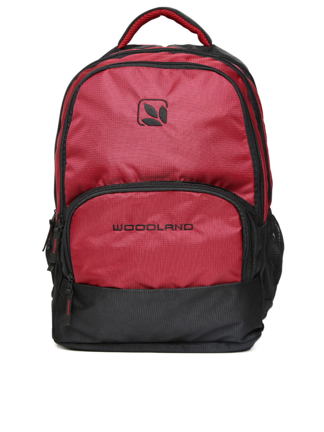 Buy Woodland Unisex Red & Black Colourblocked Backpack - Backpacks for ...