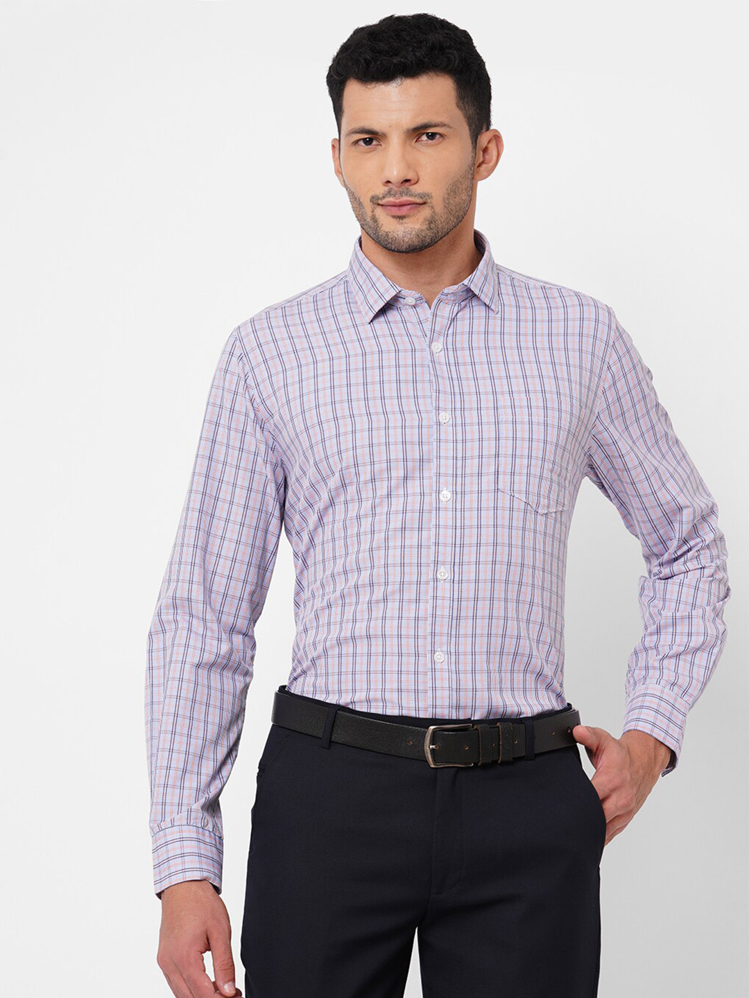 Buy Solemio Men Classic Micro Checks Formal Shirt - Shirts for Men ...
